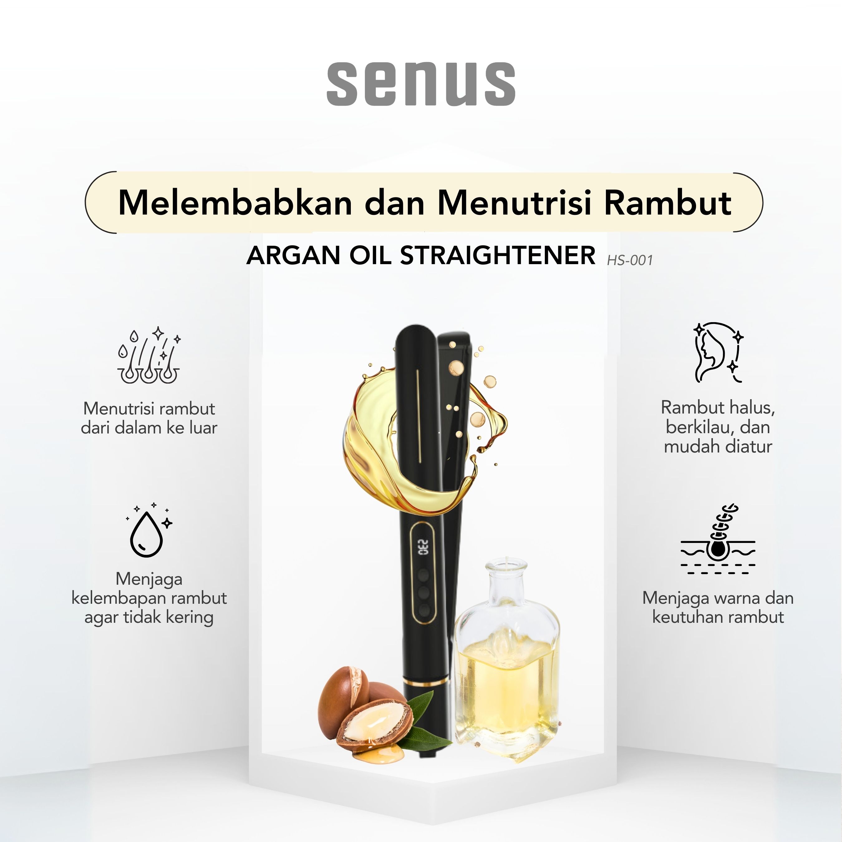 Jual Senus Hair Straightener Catokan pelurus rambut ceramic plate ...