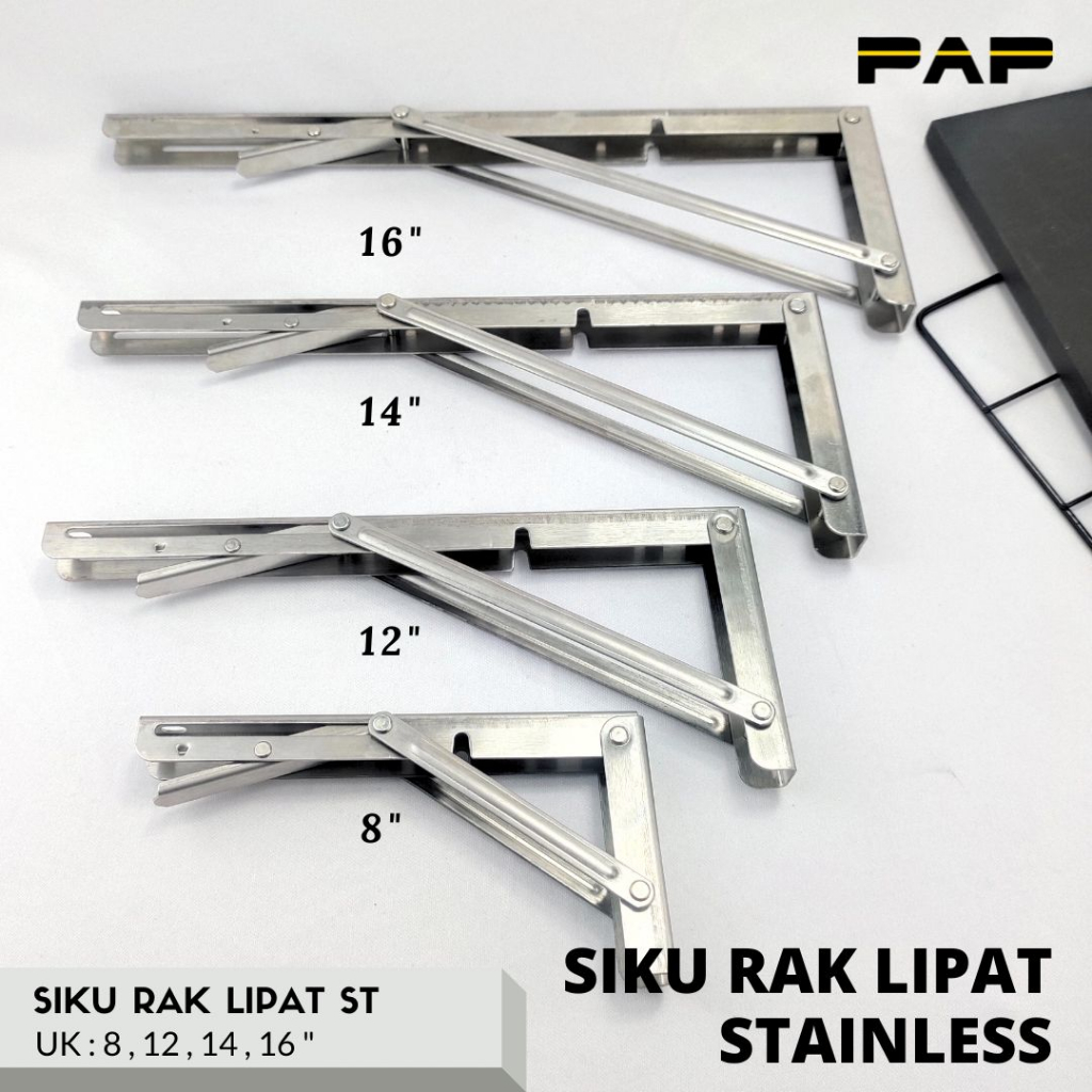Jual Engsel Siku Rak Ambalan Dinding Meja Lipat Stainless | Sepasang ...