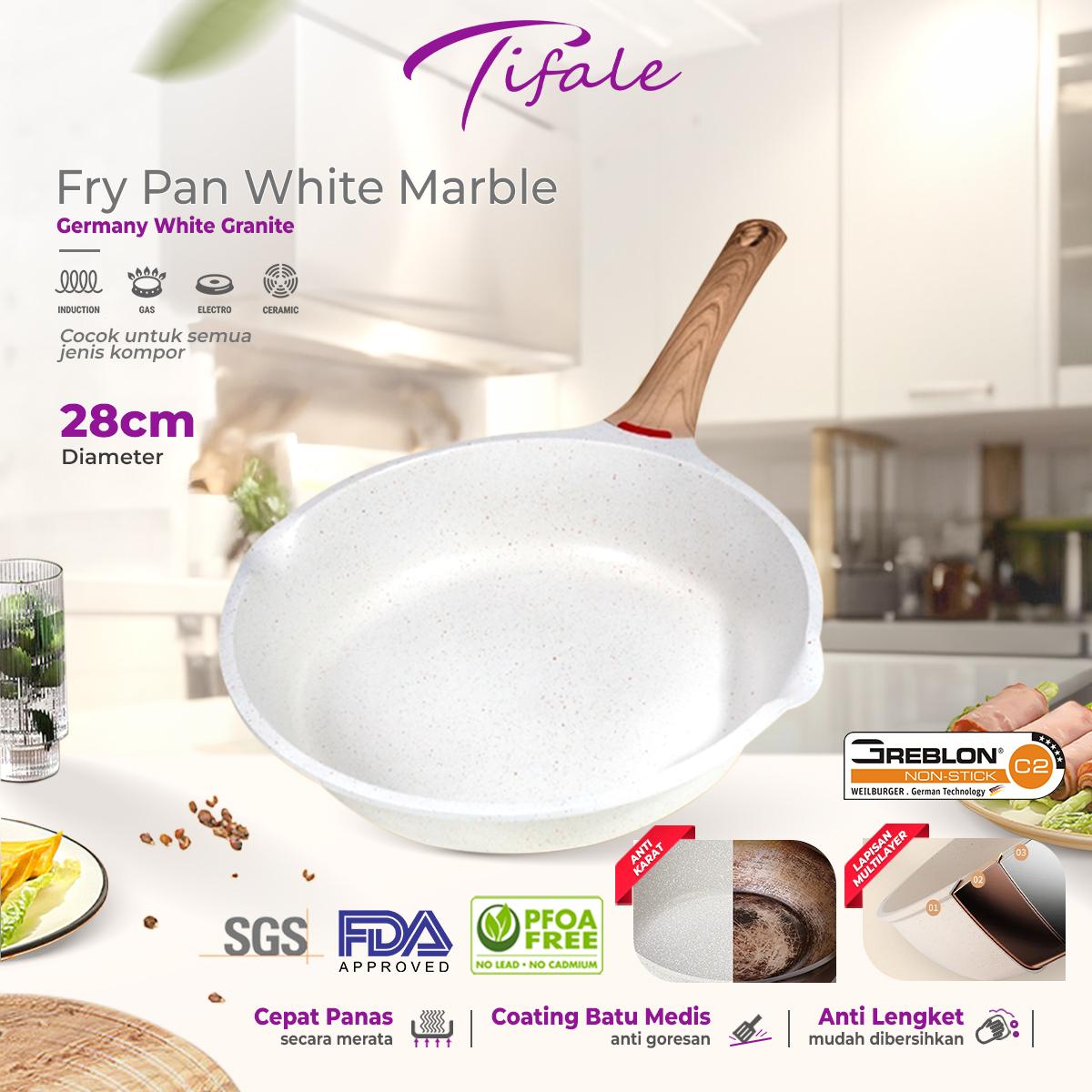 Jual Tifale by Hongzhuo Frypan 28 CM White Granit Fry Pan Peralatan Masak Dapur Anit Lengket ...