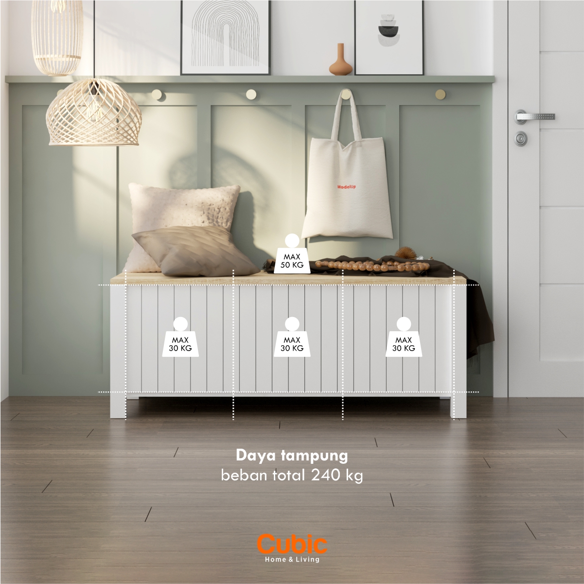 Jual Cubic Bangku Storage Serbaguna / Kursi Panjang / GENIO BENCH 120 ...