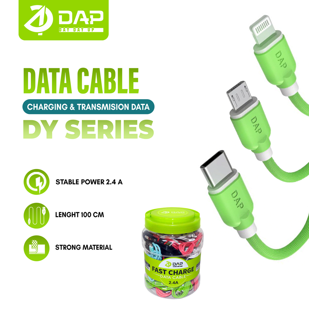Jual DAP DY Series Kabel Data Type-C Micro USB Lightning 100cm Fast ...