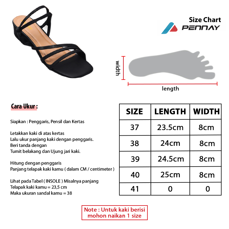 Jual Pennay Elshara Sandal Wanita Hak 3 cm – Heels Elegan Nyaman Untuk ...