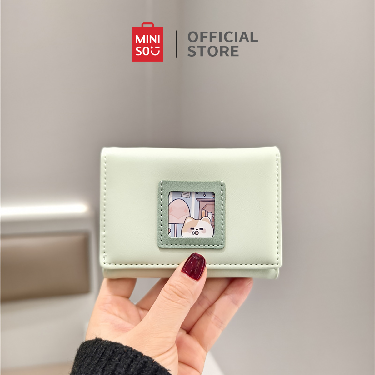 Jual Miniso Dompet Wanita Bingkai Foto Hewan Lucu Dompet Lipat Tiga ...