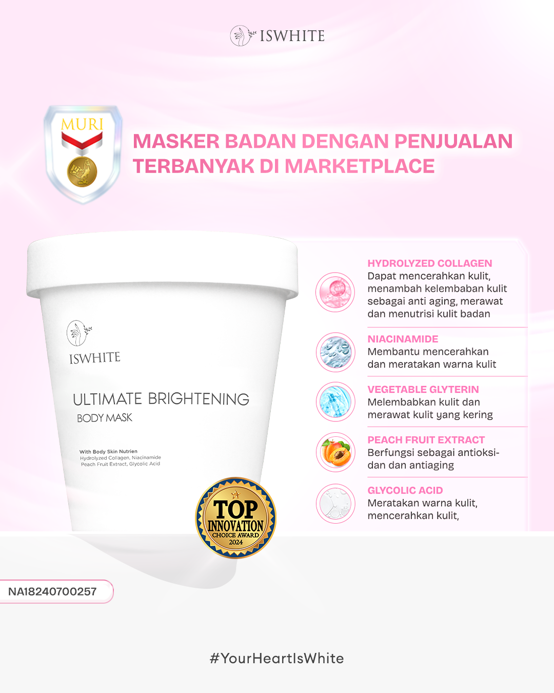 Jual [GET 2 PCS BODY MASK] ISWHITE Perfect Ultimate Body Mask Package ...