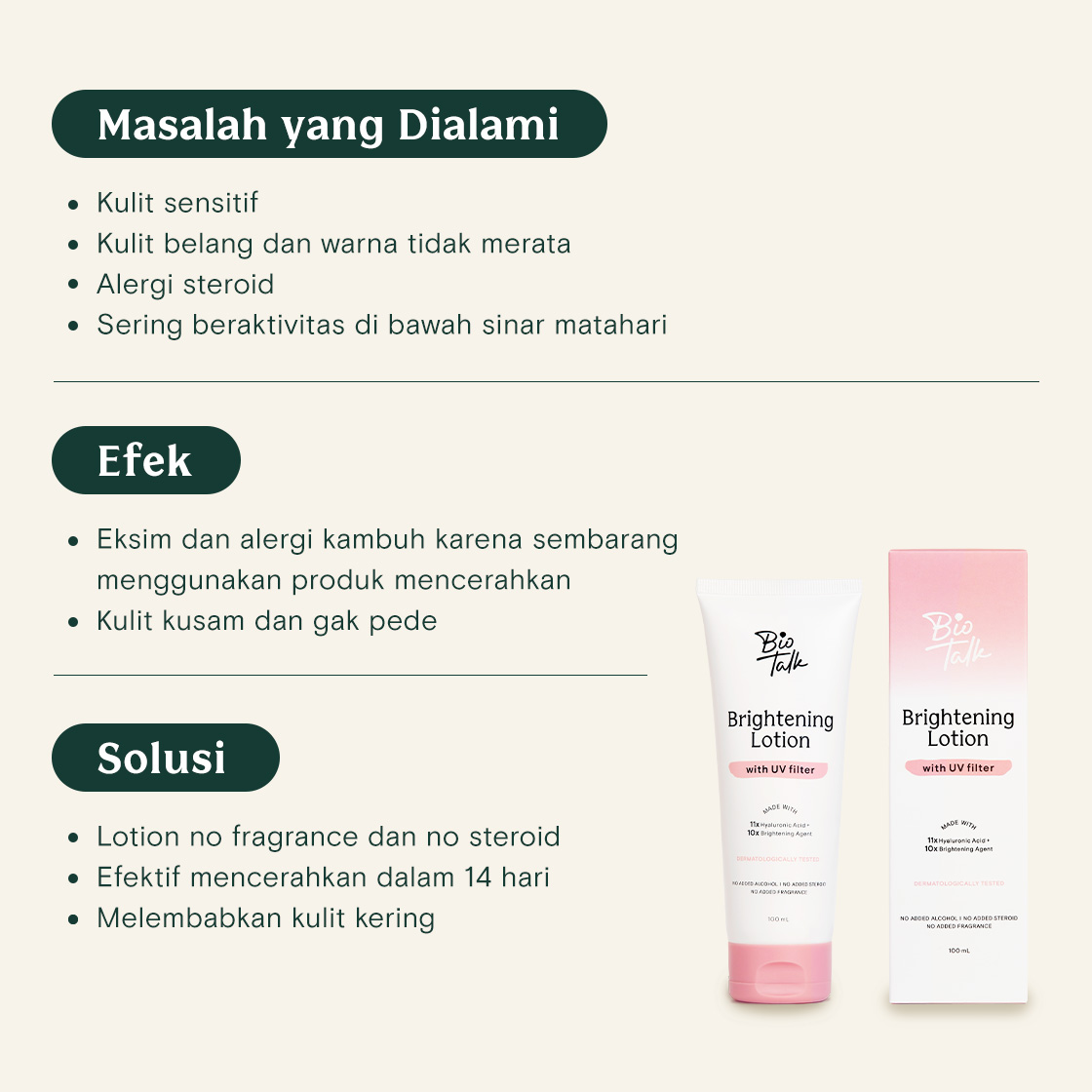 Jual Biotalk Brightening Lotion 11 Hyaluronic Acid | No Added Fragrance ...