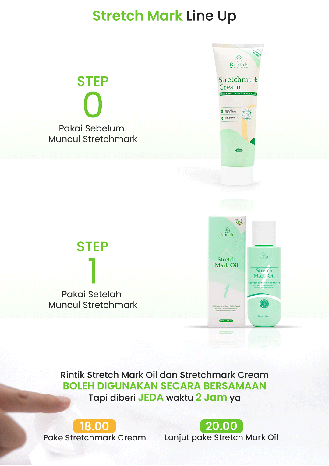 Jual Rintik Skincare Stretch Mark Oil - Pudarkan Stretchmark Selulit ...