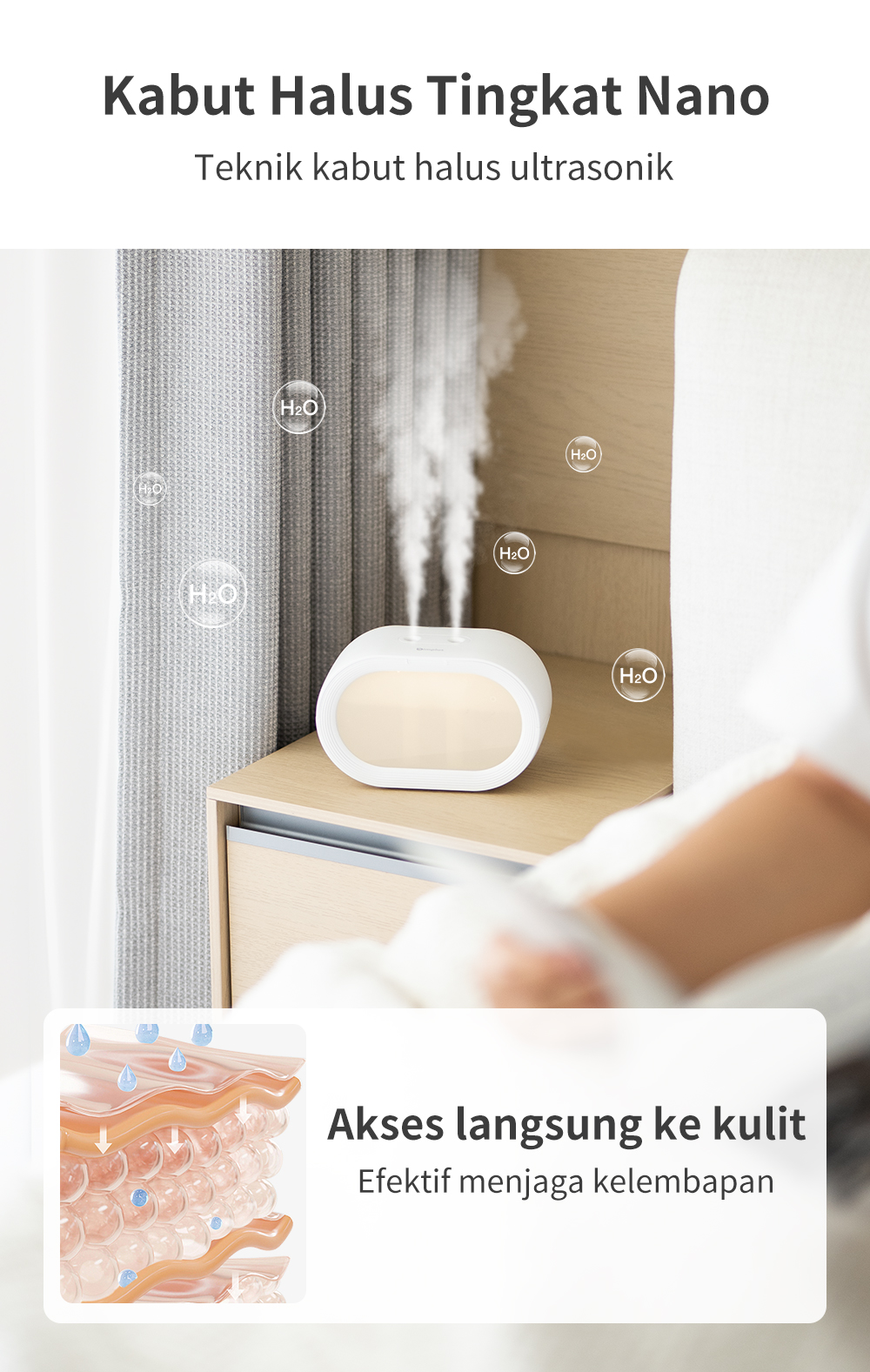 Jual Simplus Humidifier Desktop Humidifikasi Ringkas Semprotan Ganda ...