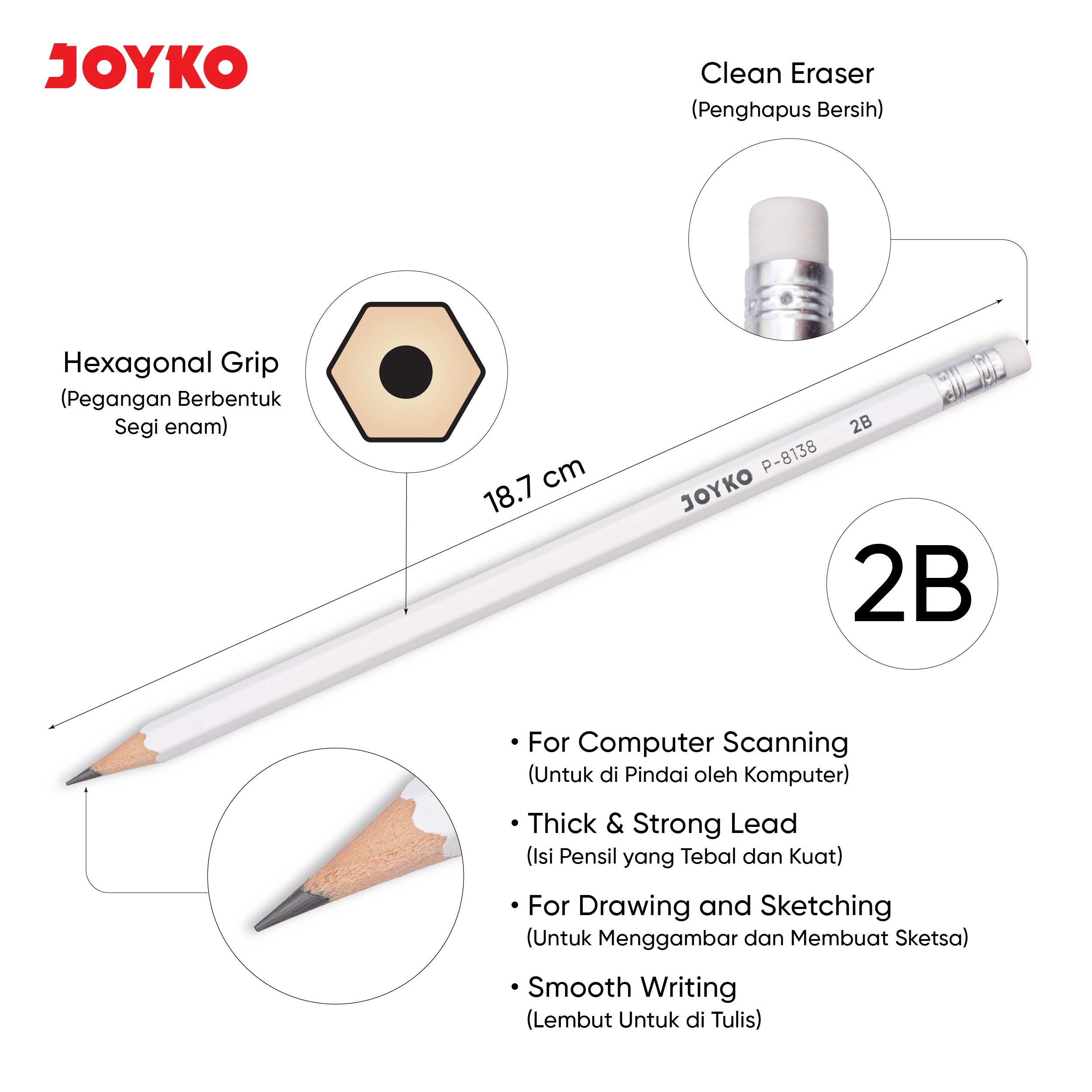 Jual Pencil Pensil Joyko P-8138 ~ 8139 1 BOX 12 PCS | Shopee Indonesia
