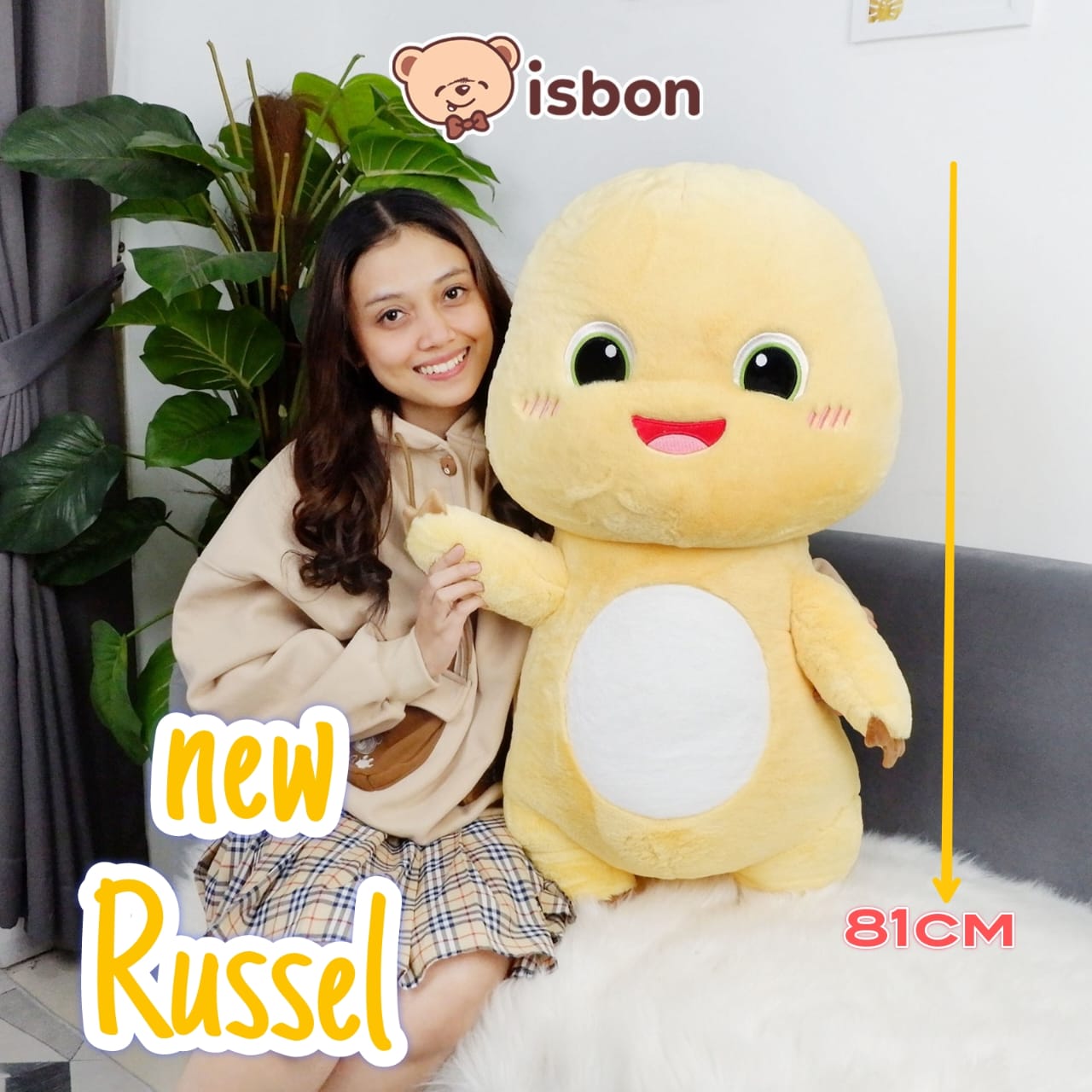 Jual ISTANA BONEKA Dino Kuning Squishy Yellow Dino 32inch Mini Lucu ...
