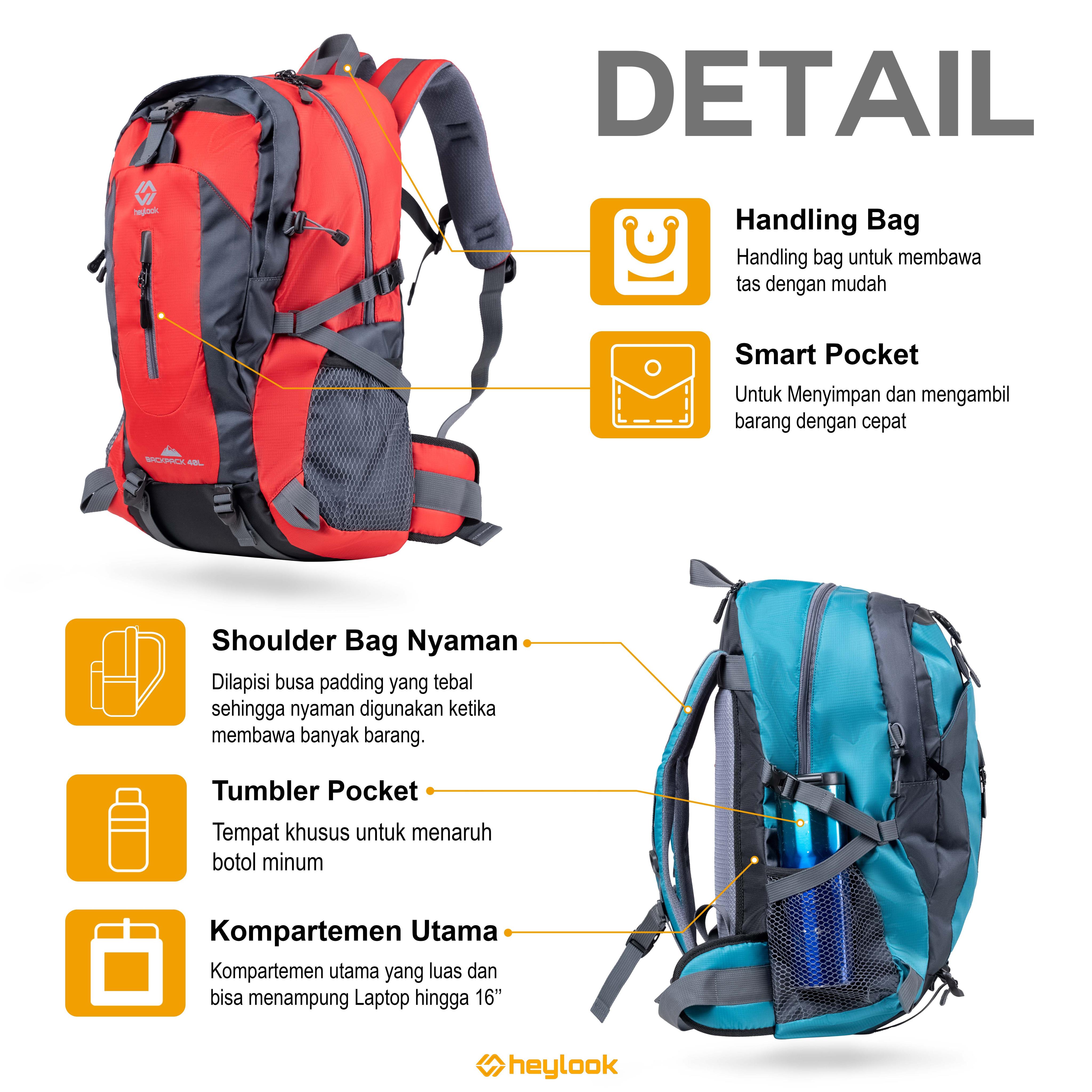 Jual HEYLOOK - Tas Ransel Gunung BORNEO Backpack Carrier Hiking Camping ...