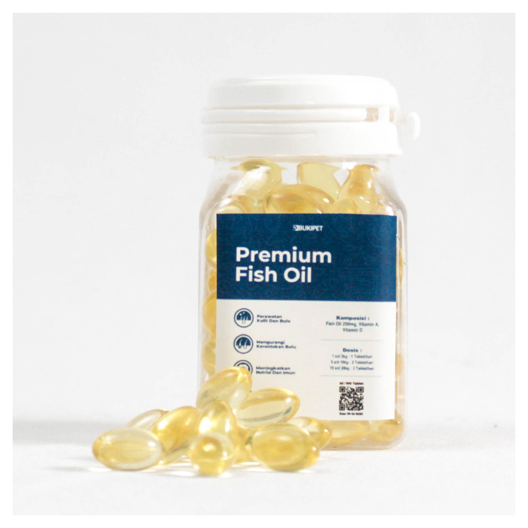 Jual Minyak ikan fish oil vitamin bulu kucing- BUKIPET PREMIUM FISH OIL ...