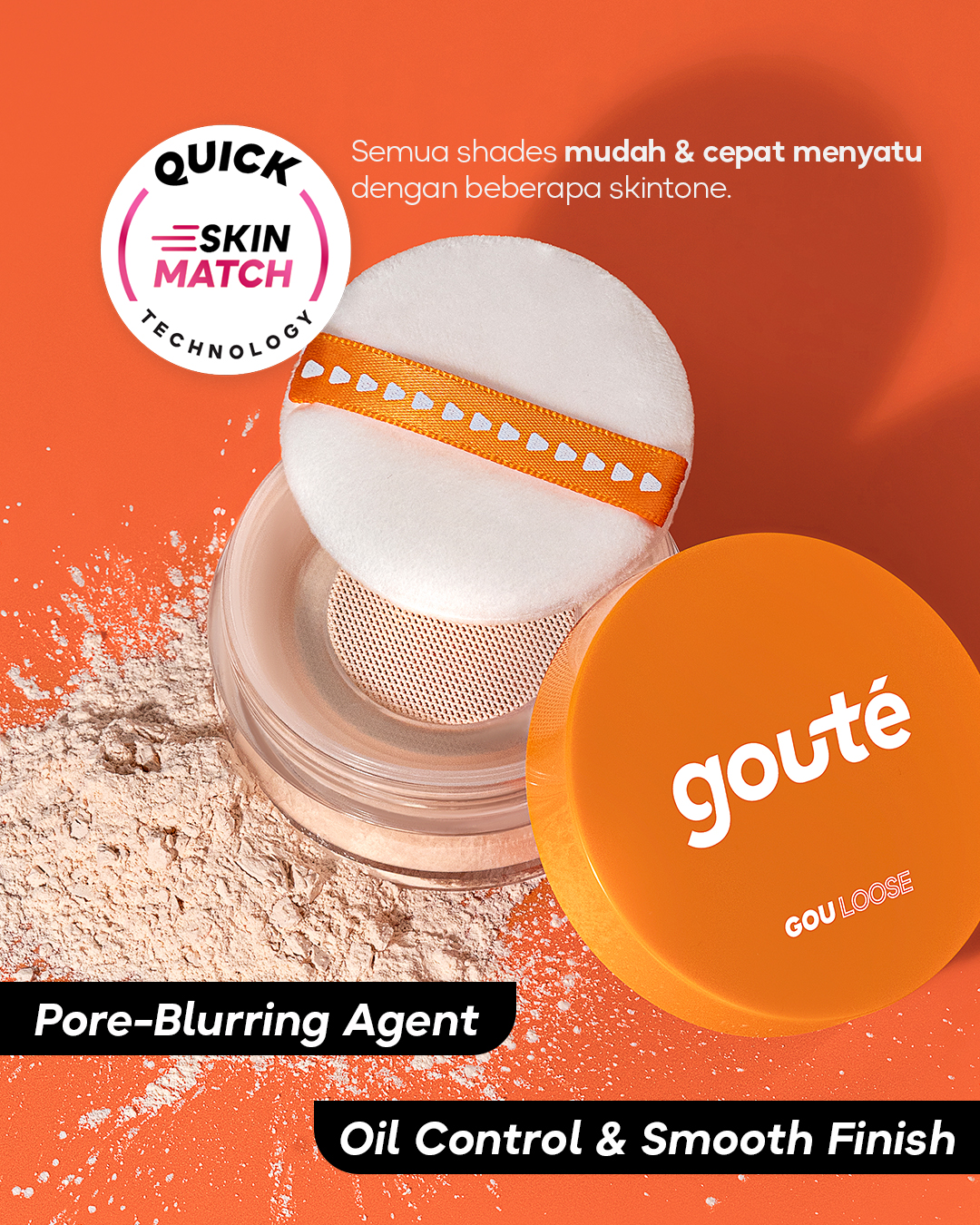 Jual Goute Pore Blurring Loose Powder - Smooth Finish Medium to Full ...