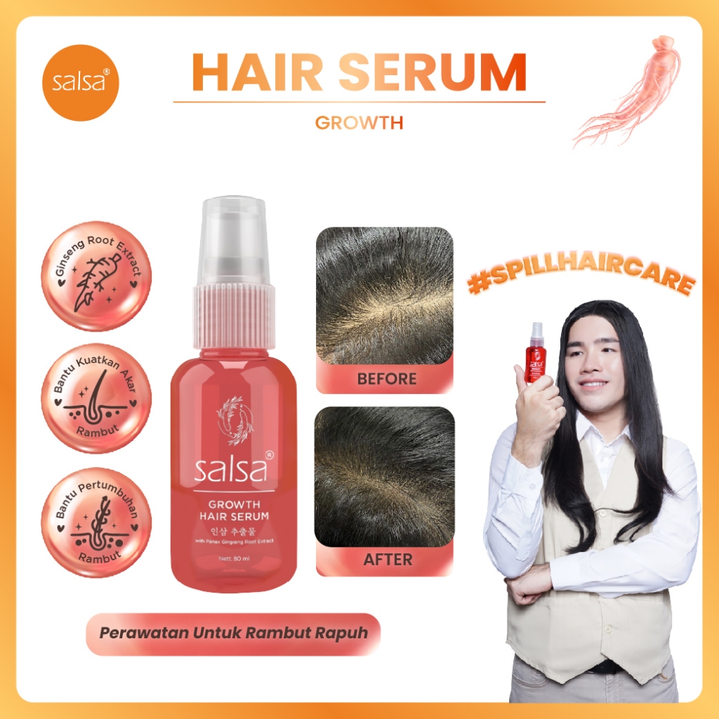 Jual Salsa Hair Serum Spray Keratin/Rose/Growth 80ml/Serum Perawatan ...