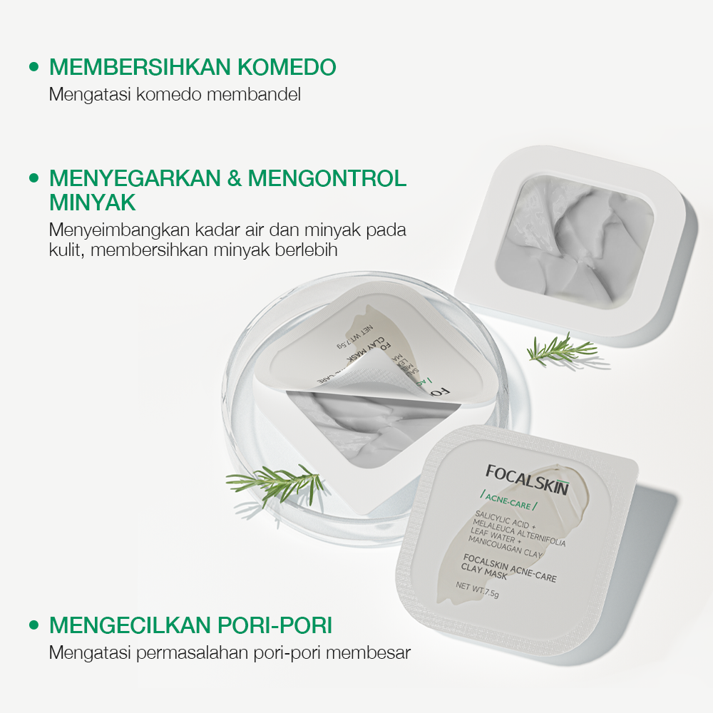 Jual FOCALSKIN Acne-Care Clay Mask 7.5g | Salicylic Acid Masker Lumpur ...