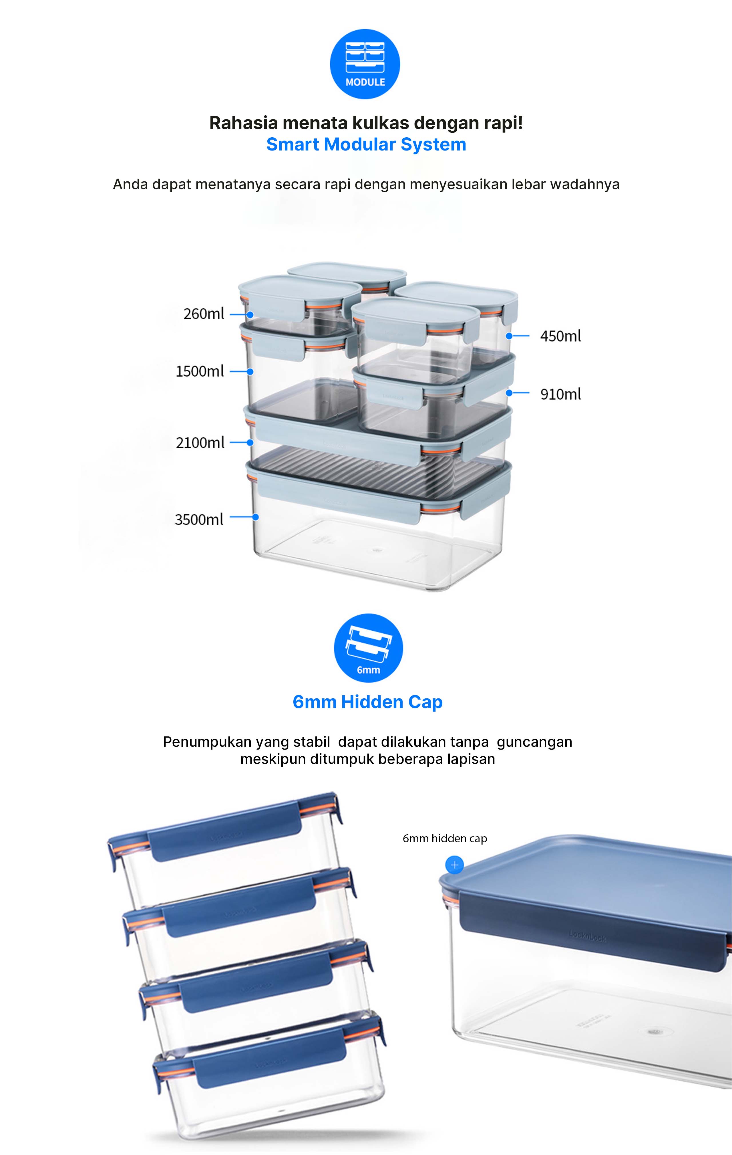 Jual LocknLock Bisfree Modular Plus Rectangular Kotak Makan Tritan | Shopee Indonesia
