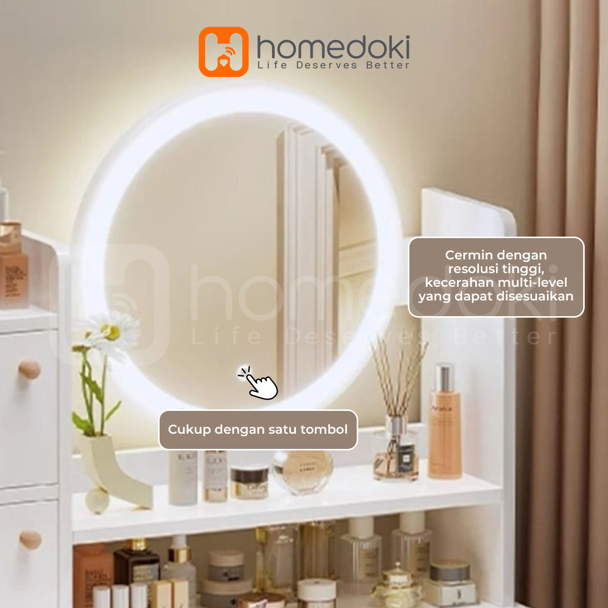 Jual Homedoki Meja Rias Minimalis/Meja Rias Led/Meja Rias Lampu/Meja ...