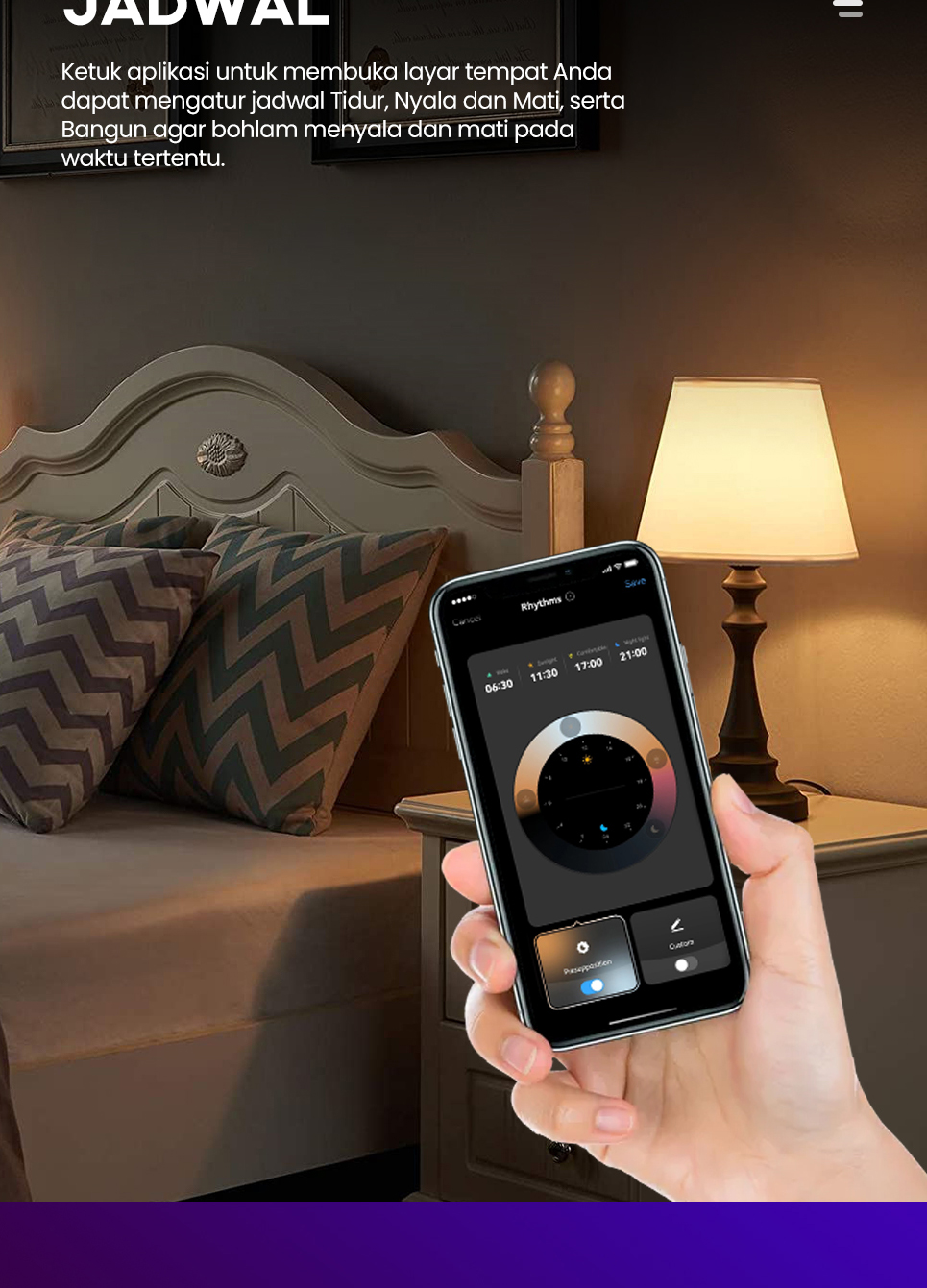 Jual HAN RIVER Lampu Smart LED 10W APP Bohlam RGB Wifi Wireless IoT ...