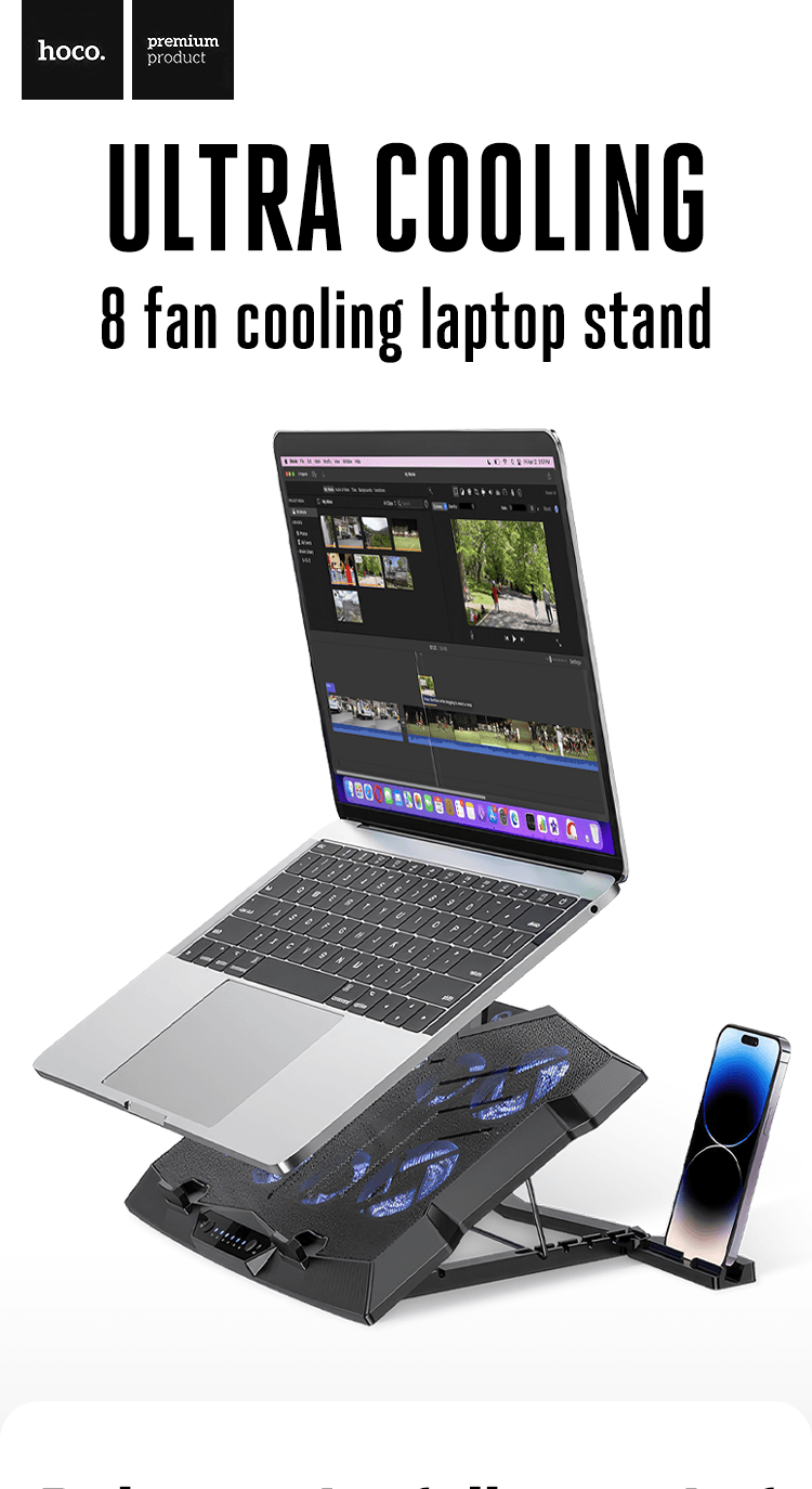 Jual Hoco Cooling Pad Laptop Stand Holder Silent GM27 | Shopee Indonesia