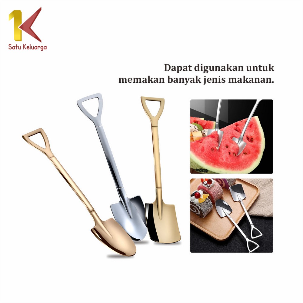 Jual Satu Keluarga Sendok Dessert Bentuk Sekop Besi Stainless C1006 ...