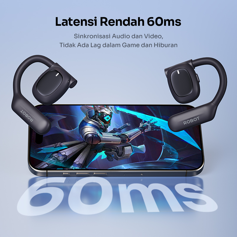 Jual ROBOT Open-Ear TWS Sporty Earphone Tipe OWS 2 Low Latency Suara ...