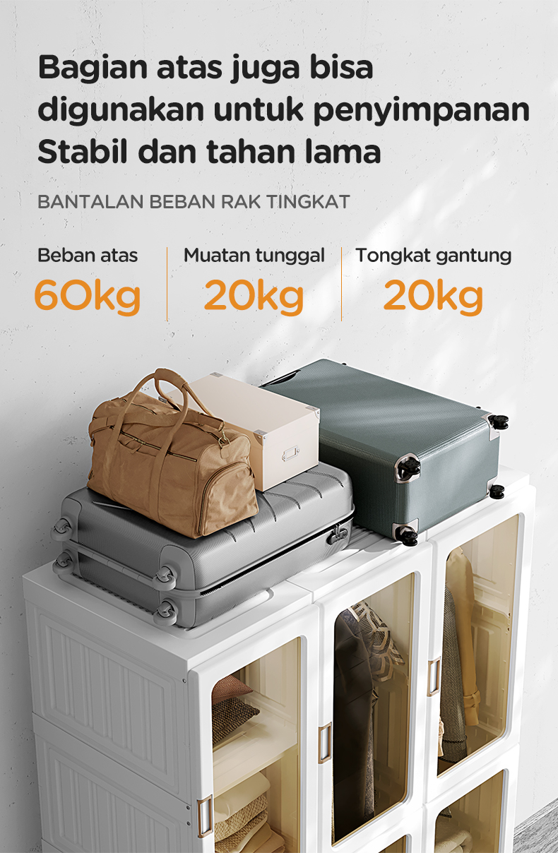 Jual ANTBOX Lemari Pakaian Transparan 6 Box 1 Gantungan Baju Lemari ...