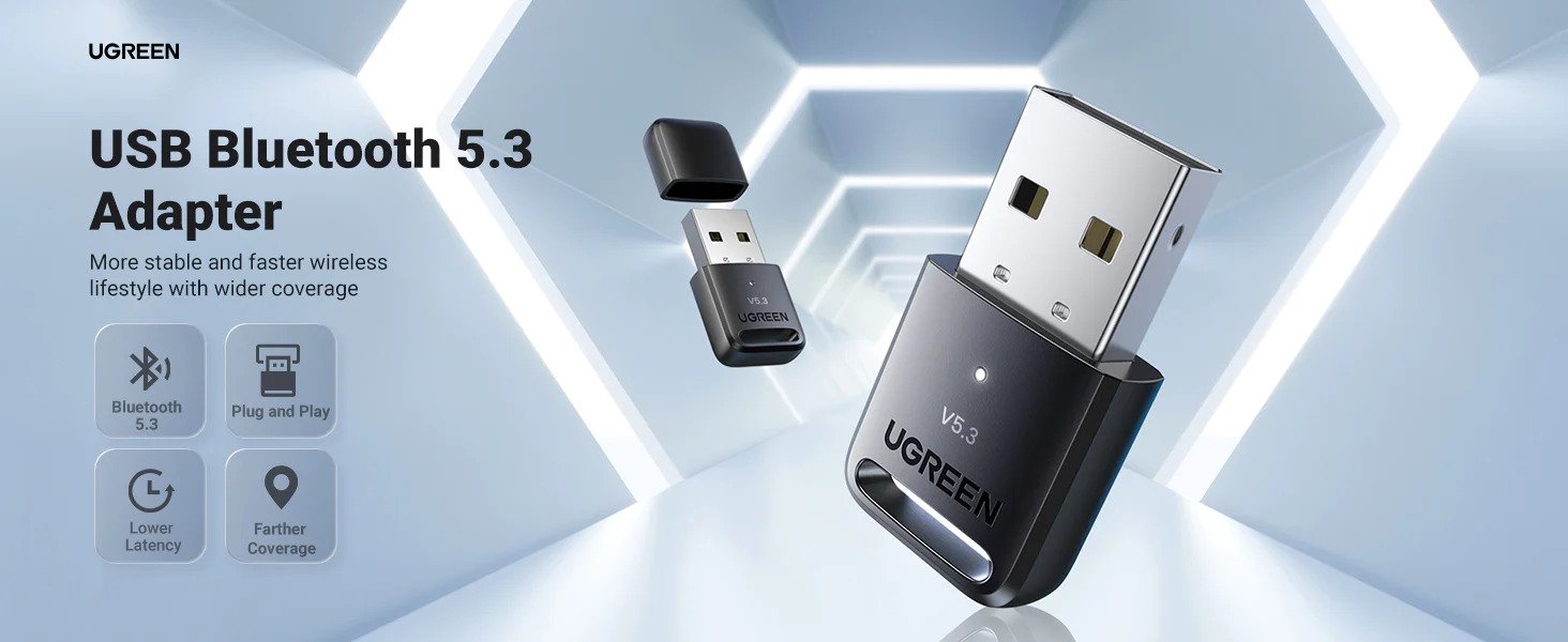 Jual UGREEN USB Bluetooth 5.3 Adapter Transmitter Receiver Dongle PC 90225 | Shopee Indonesia