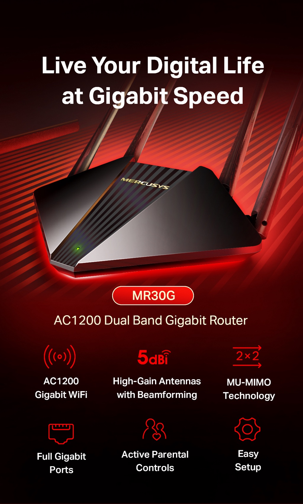 Jual TP-Link | Mercusys MR30G | AC1200 WiFi 5 Router | Dual Band ...