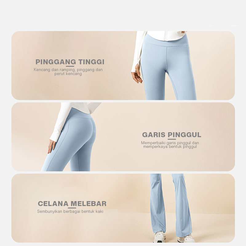 Jual RAGA Legging Yoga Celana Cutbray Basic Wide Leg Celana Olahraga Wanita Zumba Senam Aerobik ...