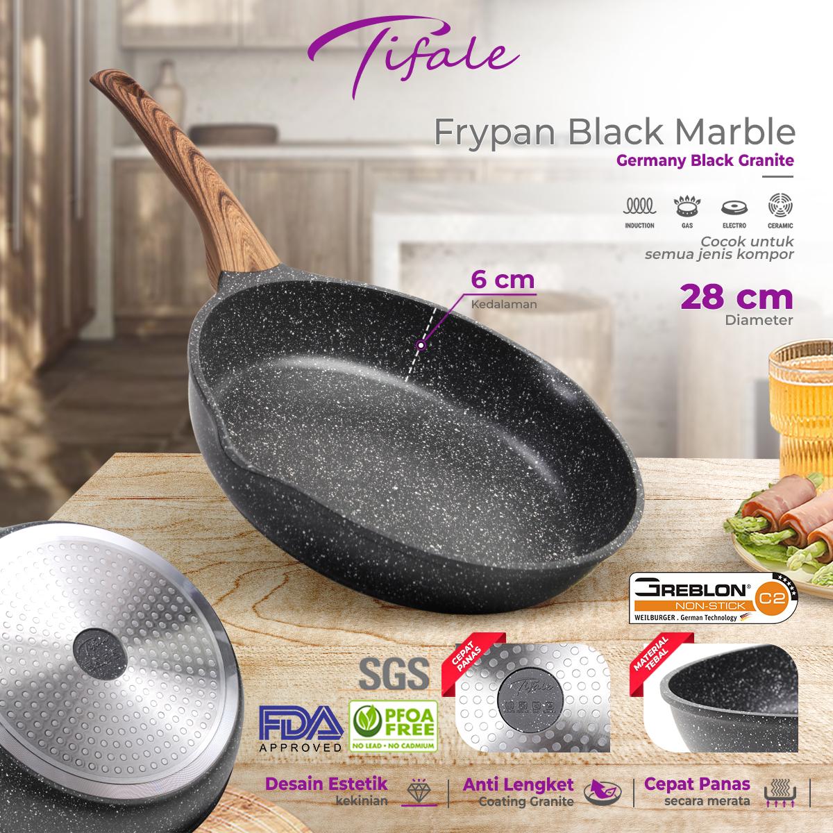 Jual Tifale Frypan 28 CM Black Granit Fry Pan Peralatan Masak Dapur Anti Lengket | Shopee Indonesia