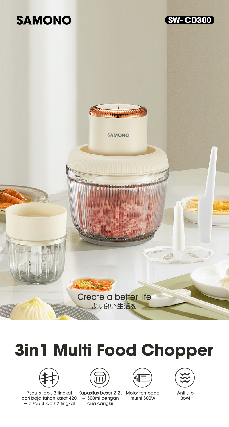 Jual SAMONO Chopper 2in1 Ibu & Anak 2.2L dan 300ml Multifungsi chopper ...
