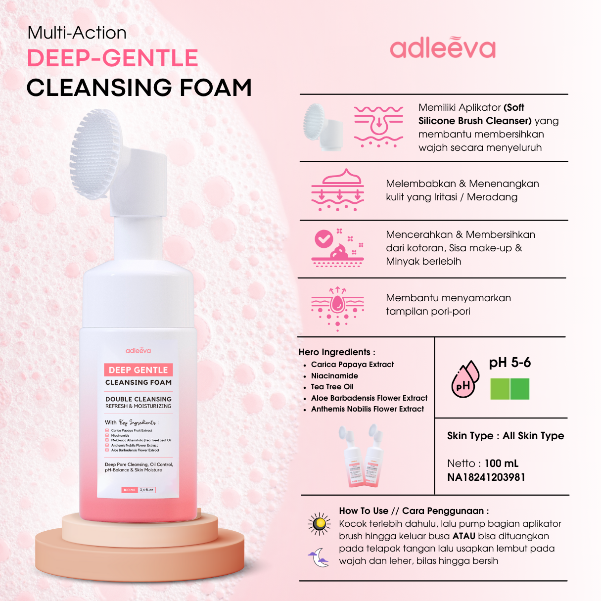 Jual ADLEEVA Gentle Deep Cleansing Foam | Shopee Indonesia