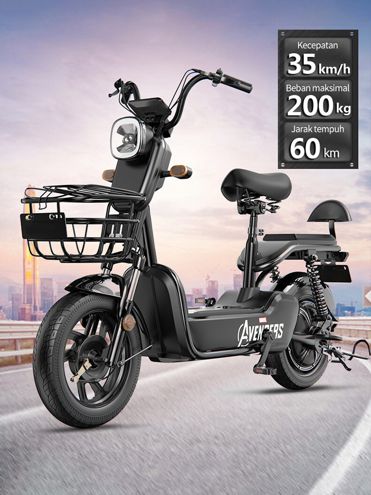 Jual Sepeda Listrik City 500 Watt Sepeda Motor 48V/12AH Sepeda Listrik ...