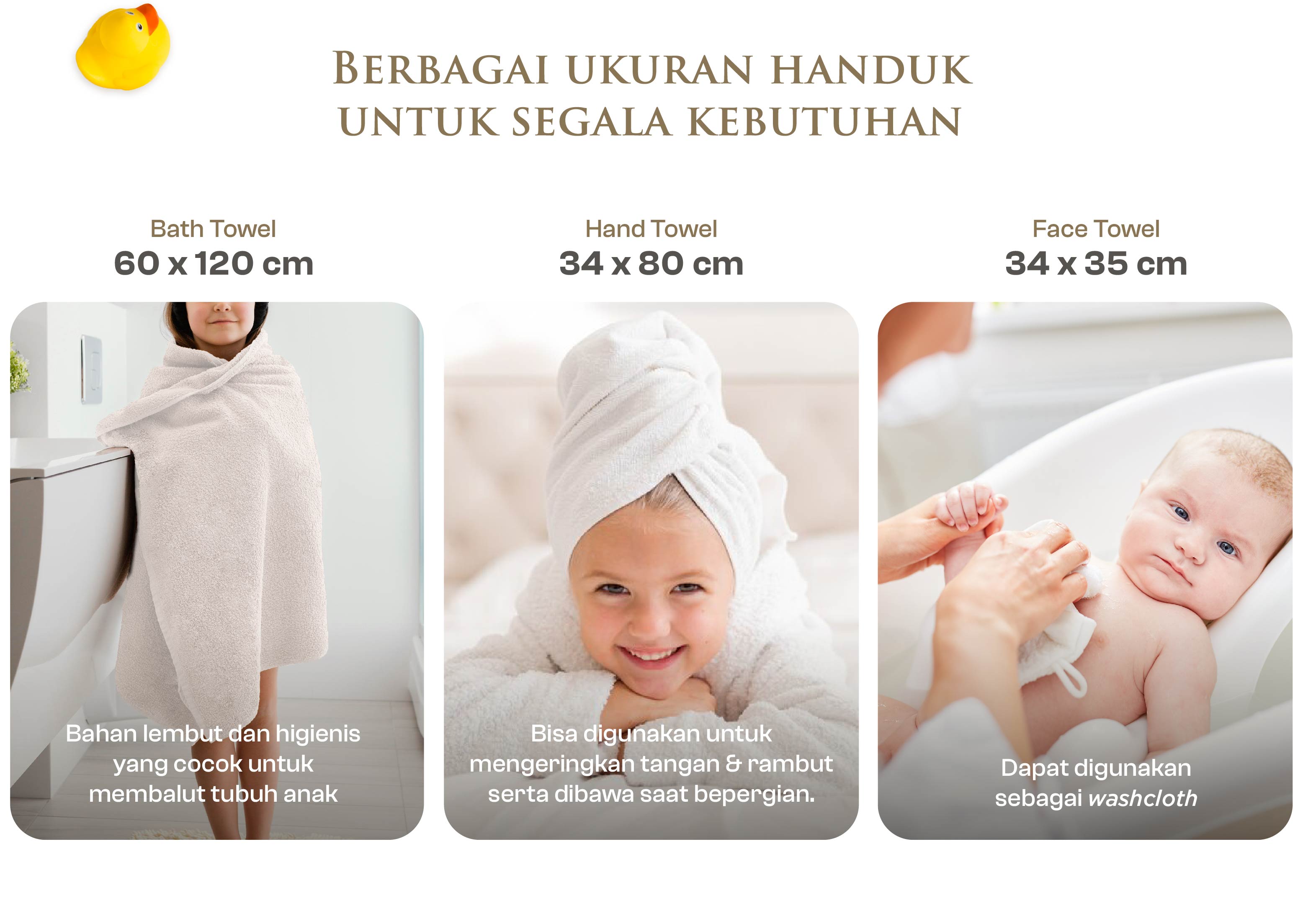 Jual Handuk Terry Palmer Luxury Kids - TP Bear - 60x120cm / 34x80cm ...