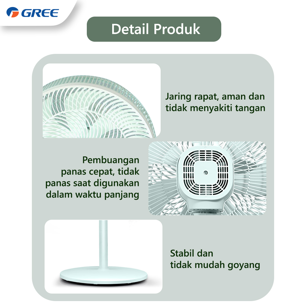 Jual [TERBARU] GREE Wind Green Fan - GCF-14iGN - Hijau | Shopee Indonesia