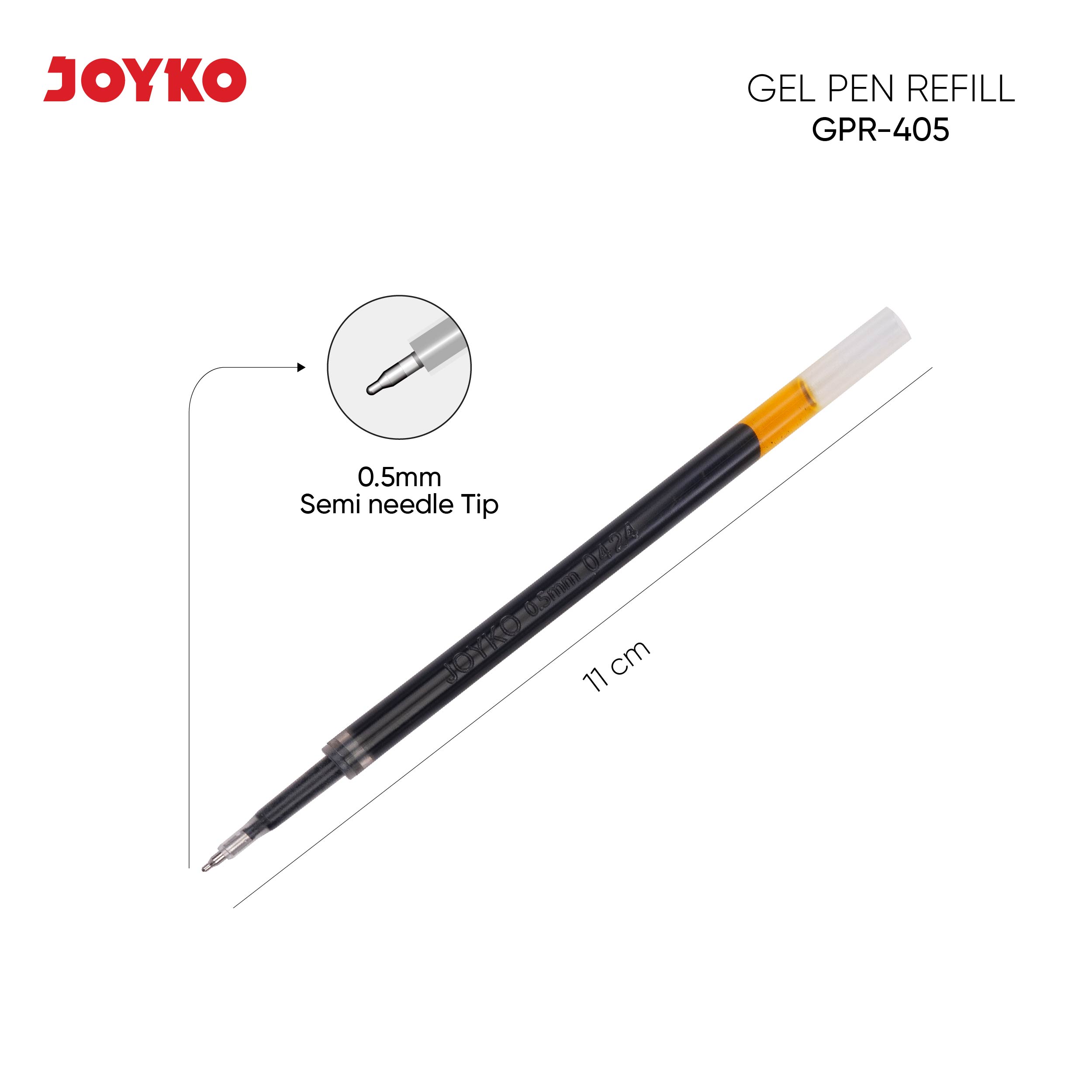 Jual Retractable Gel Pen Refill Isi Ulang Pena Jel Joyko GPR-405 0.5 mm ...