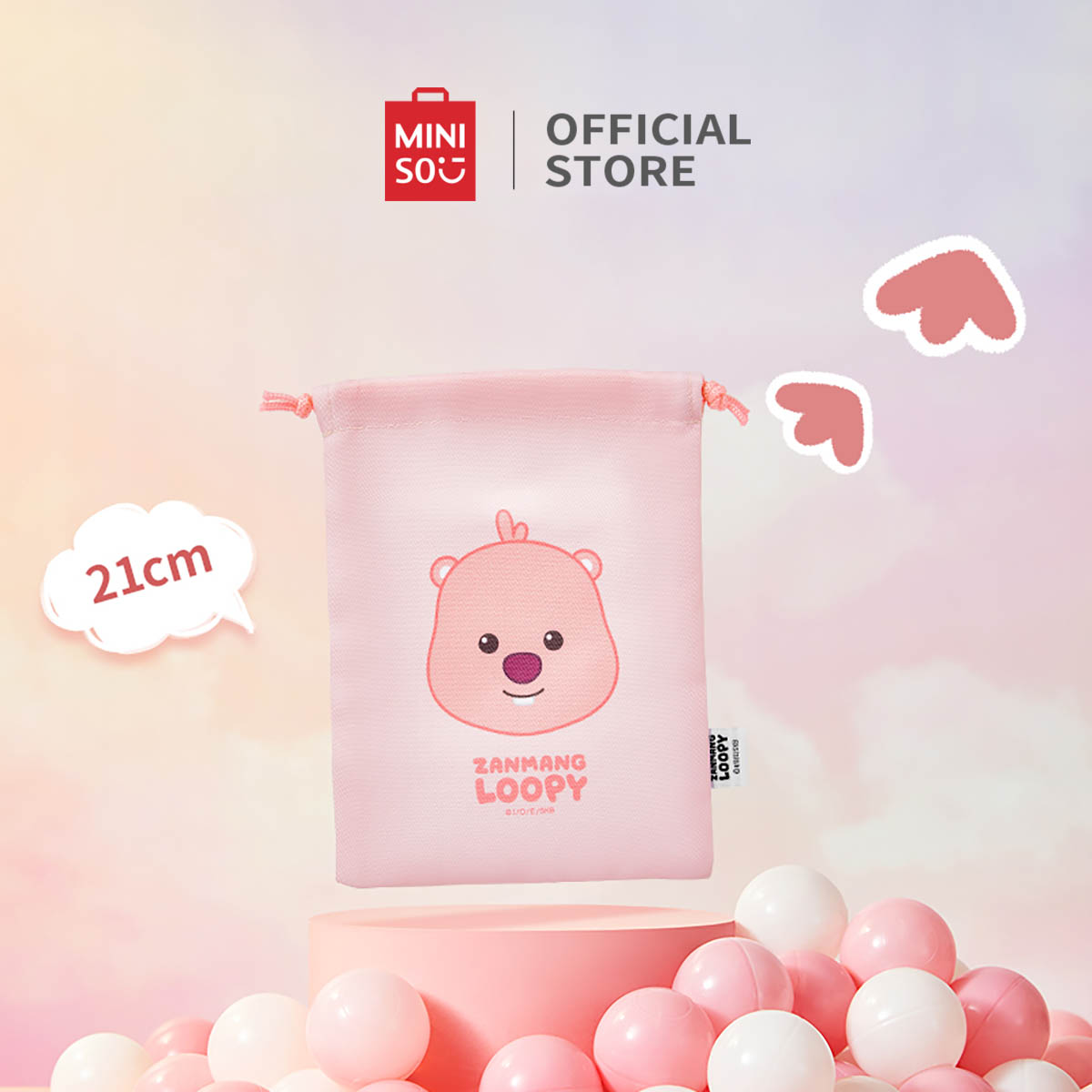Jual Miniso x ZANMANG Loopy Collection Drawstring Bag Fabric Kain Tas ...