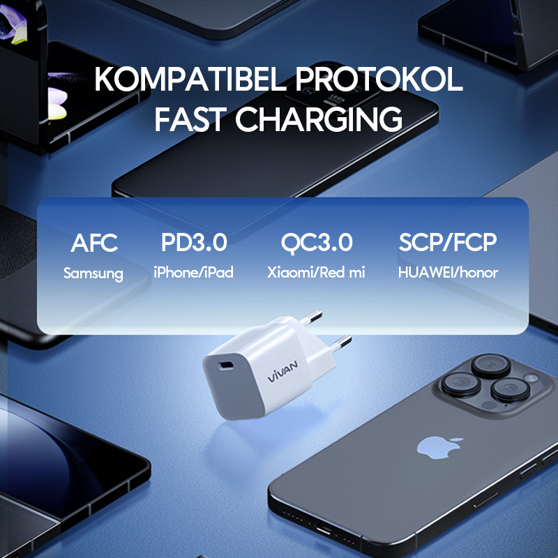 Jual VIVAN Charger Power 20S | 6 Safety Protection | QC PD 3.0 | Fast Charging 20W 3A - Garansi ...