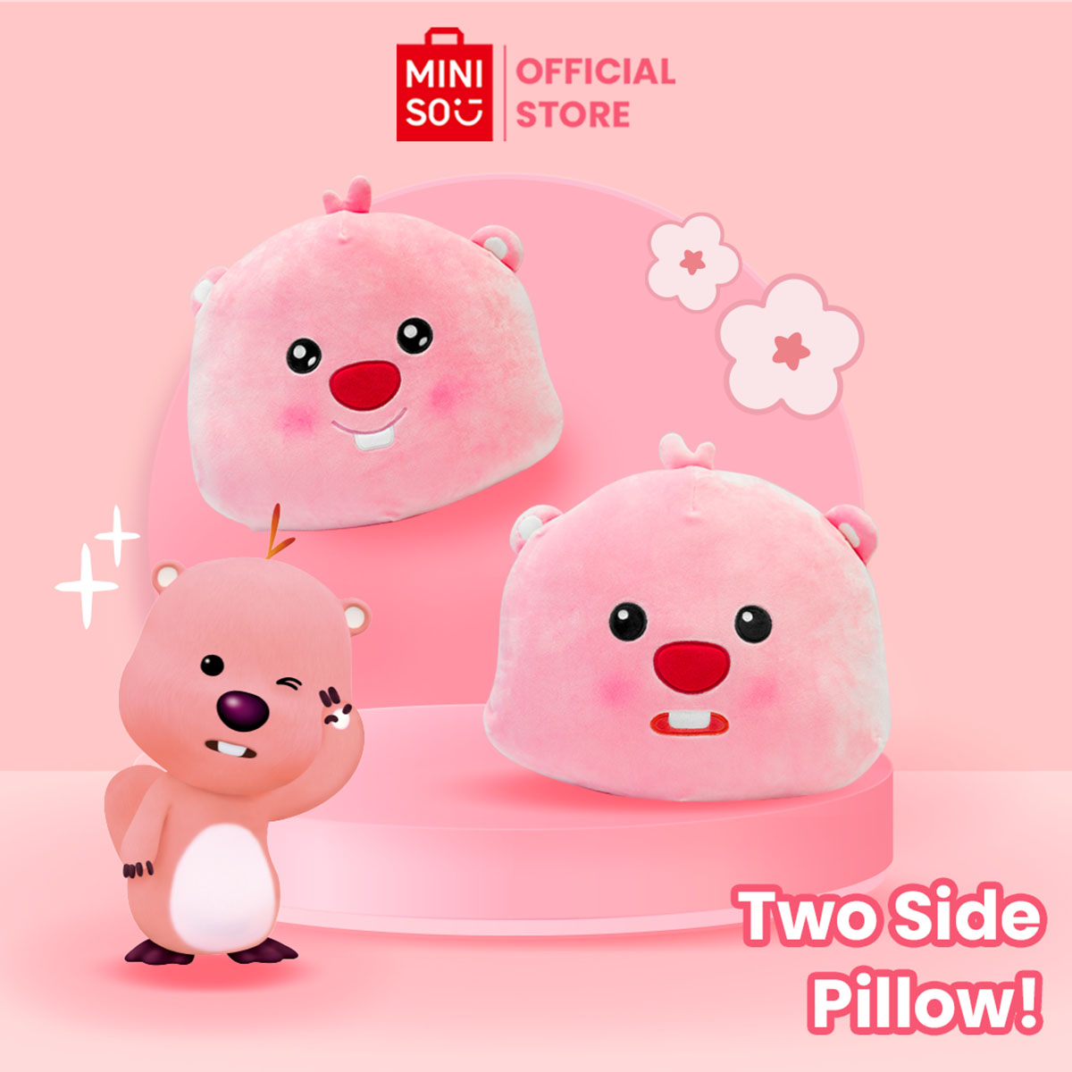 Jual Miniso x ZANMANG Loopy Collection Head-Shaped Pillow Dua Sisi ...