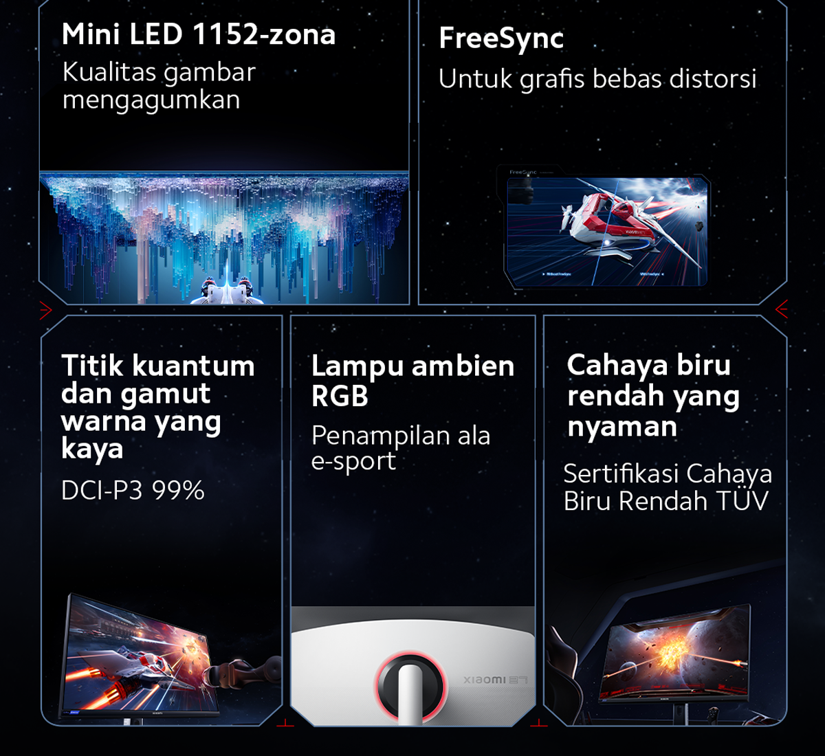Jual Xiaomi Mini LED Gaming Monitor G Pro 27i | Mini LED 1152-Zona ...