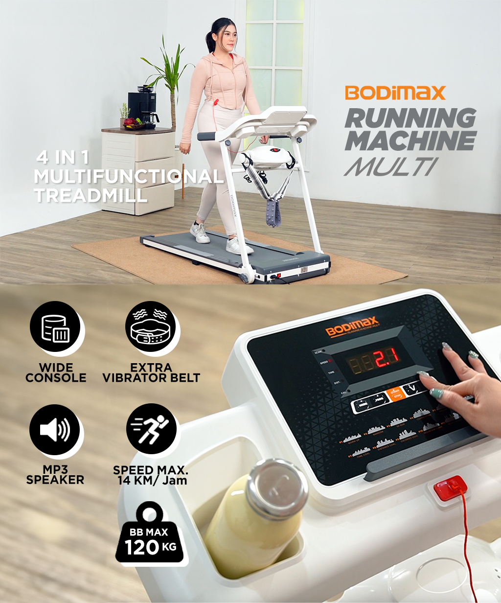 Jual BODIMAX RUNNING MACHINE MULTI – FOLDING TREADMILL / GYM / ALAT ...