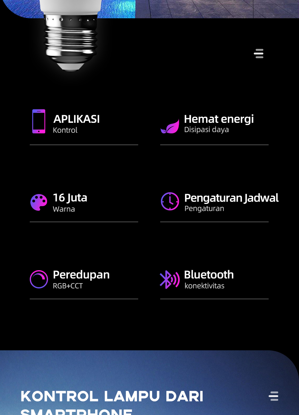 Jual HAN RIVER Smart Lampu LED Bulb 10W APP Bluetooth RGBW DIY Lampu ...
