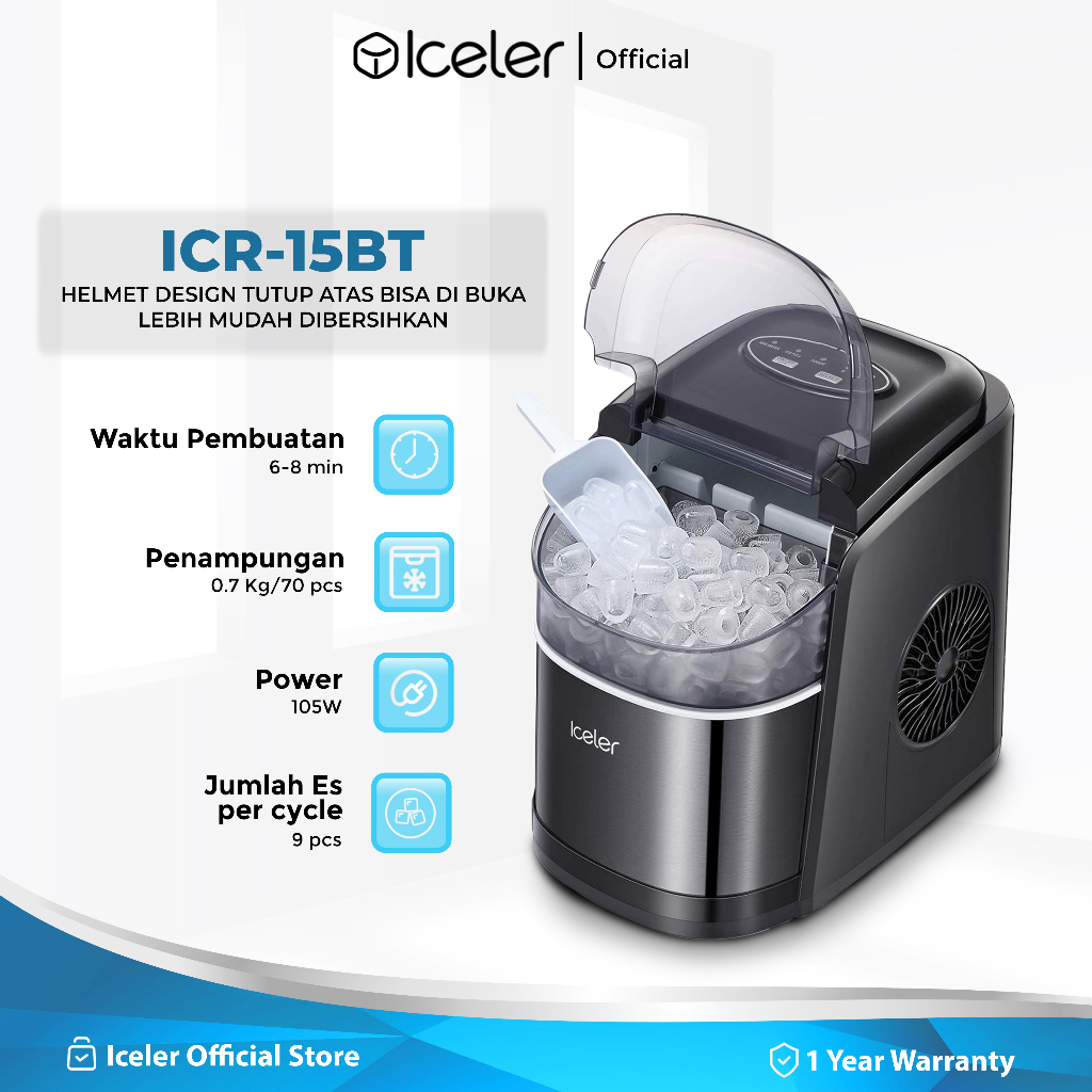 Jual Mesin Es Iceler Ice maker 15kg per 24 Jam 6 menit Es Jadi | Shopee ...