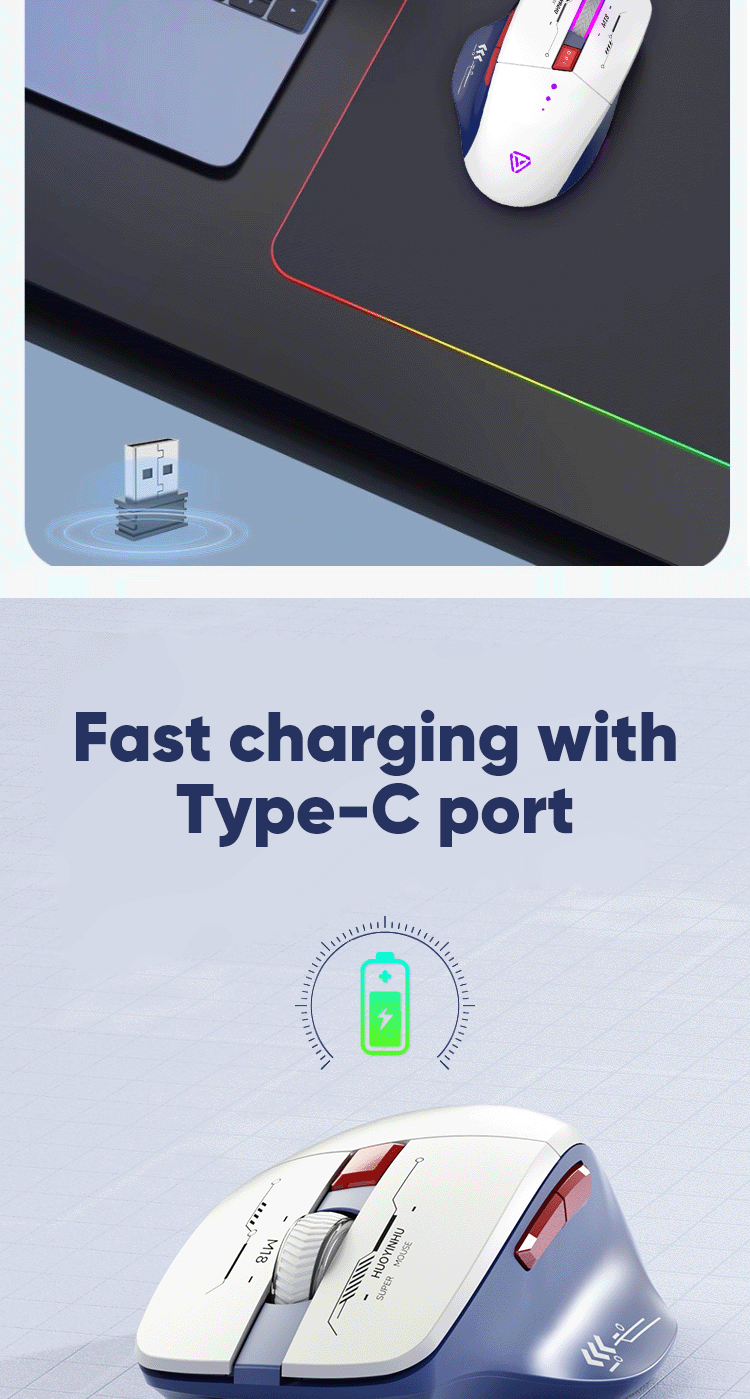 Jual MOFii Mouse Wireless Gaming Rechargeable Baterai Type-C Fast ...