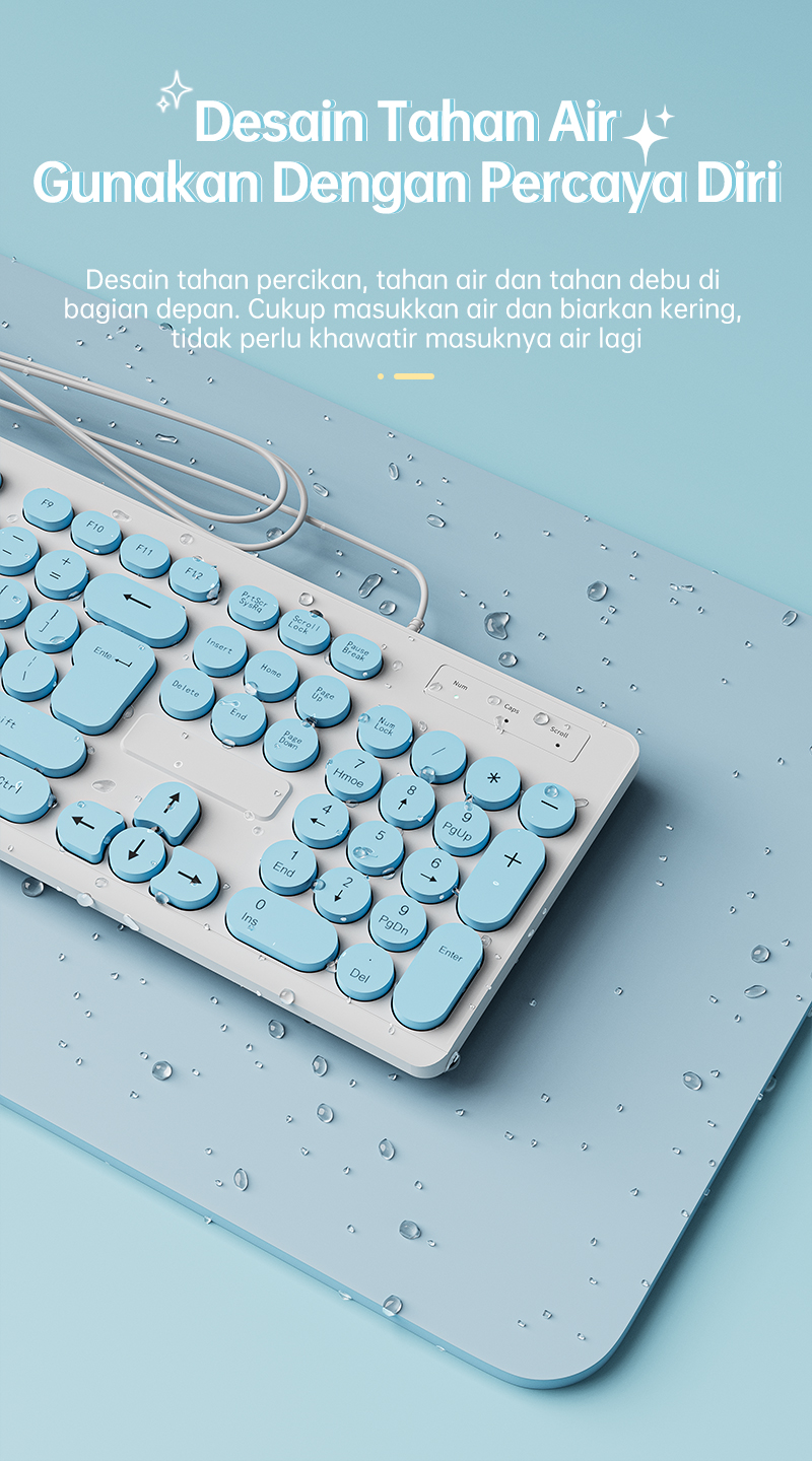 Jual BASIKE Keyboard kabel Wired PC Laptop Portable Tombol Senyap ...