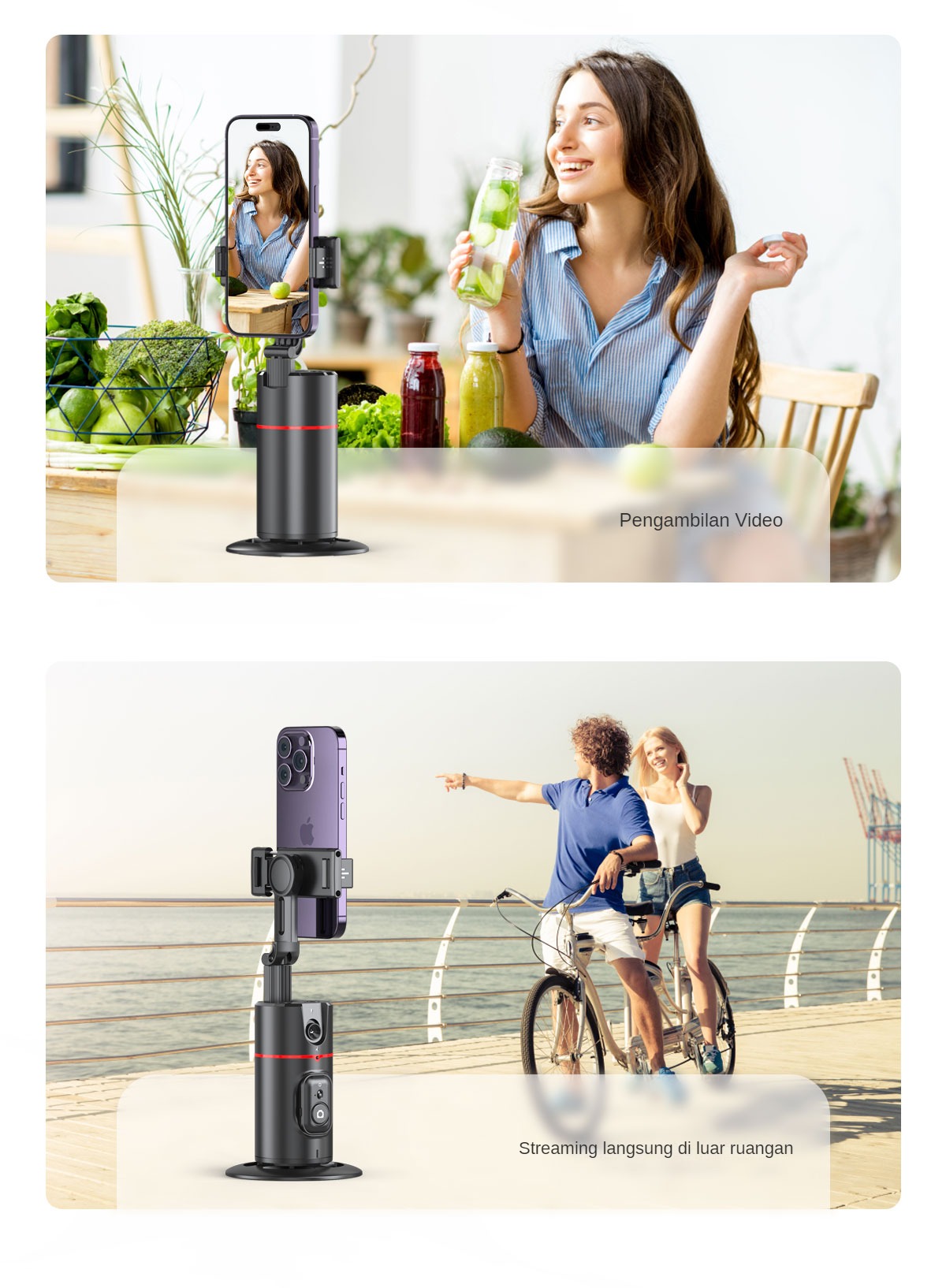 Jual CIJI CJPG-P02 Gimbal Stabilizer Handphone Auto Balance 360°AI Face Tracking Gesture Control ...