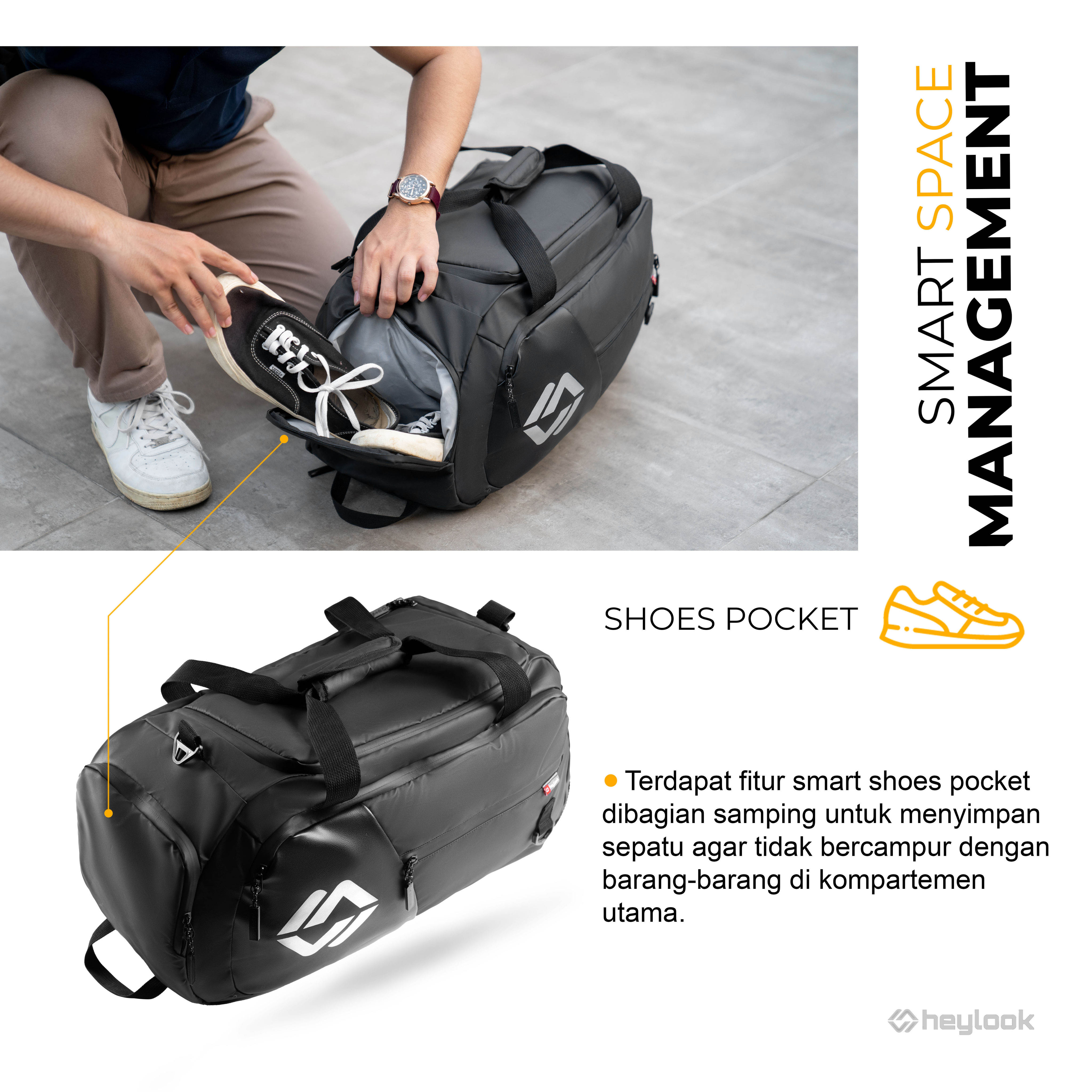 Jual HEYLOOK - Travelbag Pria Multyfungsi 3 in 1 WRANGLER Tas Gym ...