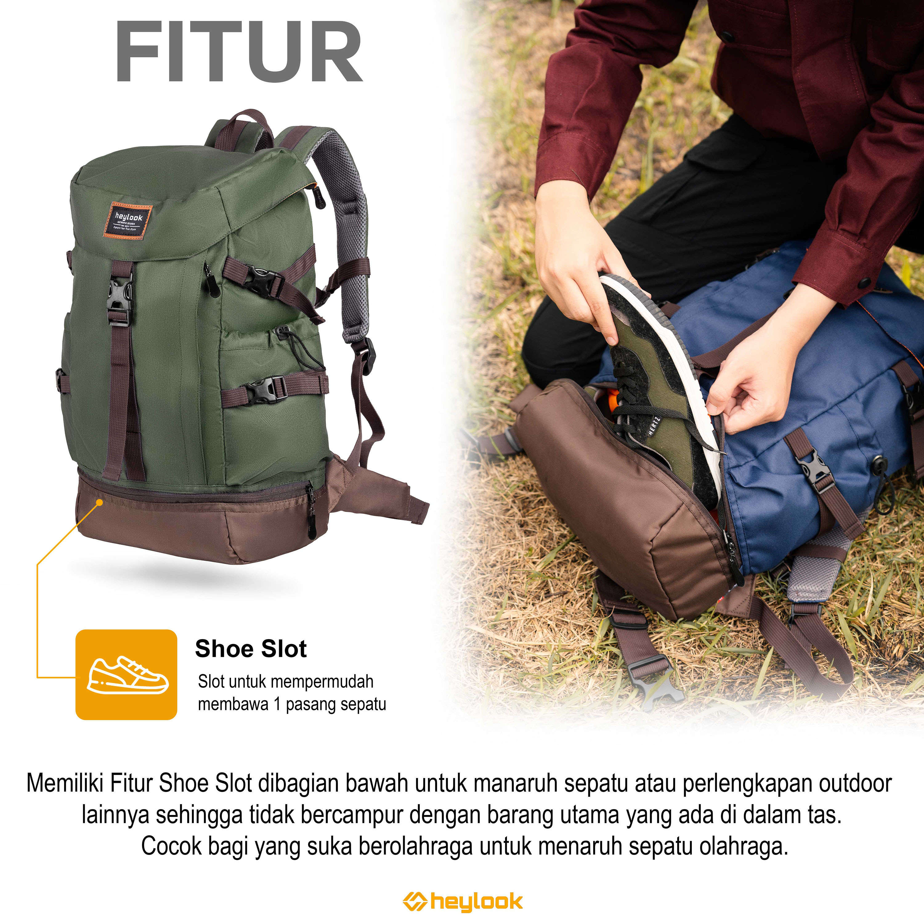 Jual HEYLOOK Official - Tas Ransel Gunung HAMERU Backpack Carrier ...