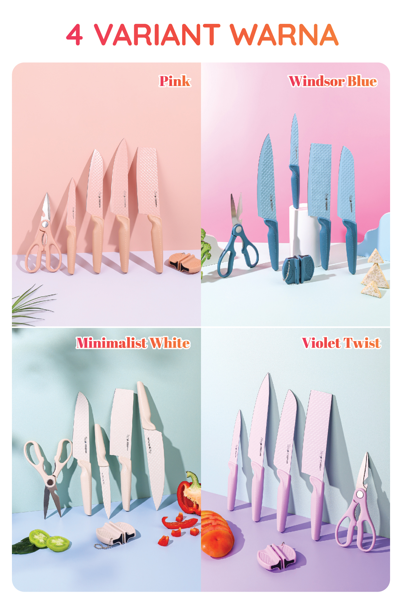 Jual STEIN Diamond Knives Set Pink - 6 in 1 Set | Shopee Indonesia