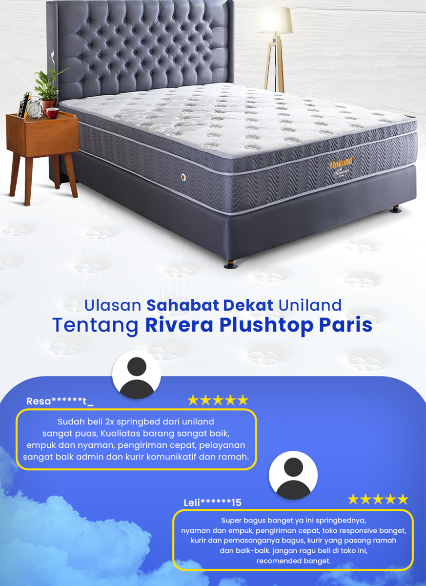 Jual Uniland Springbed Rivera Plushtop Paris - Full Set Kasur Spring ...