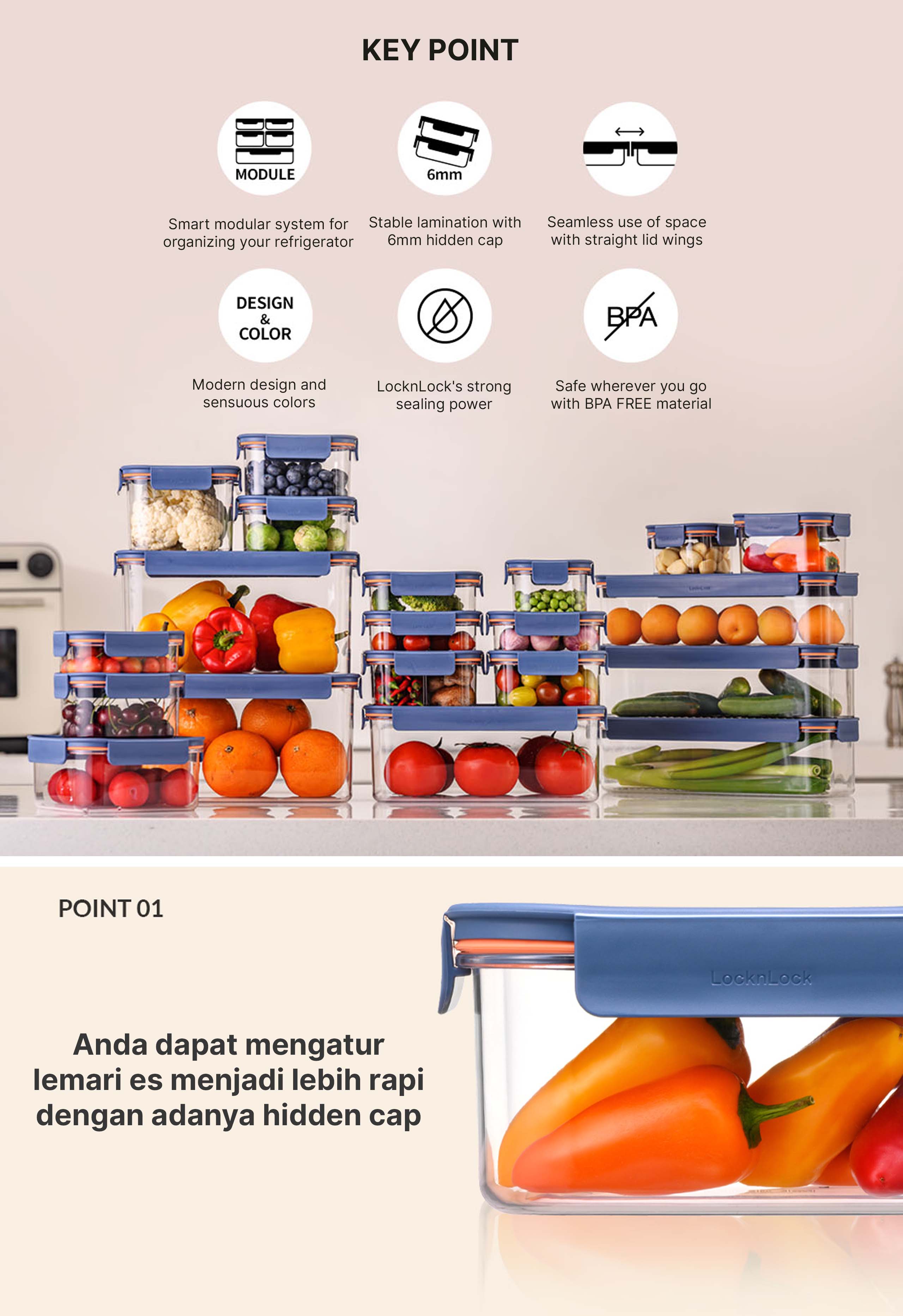 Jual LocknLock Bisfree Modular Plus Rectangular Kotak Makan Tritan | Shopee Indonesia